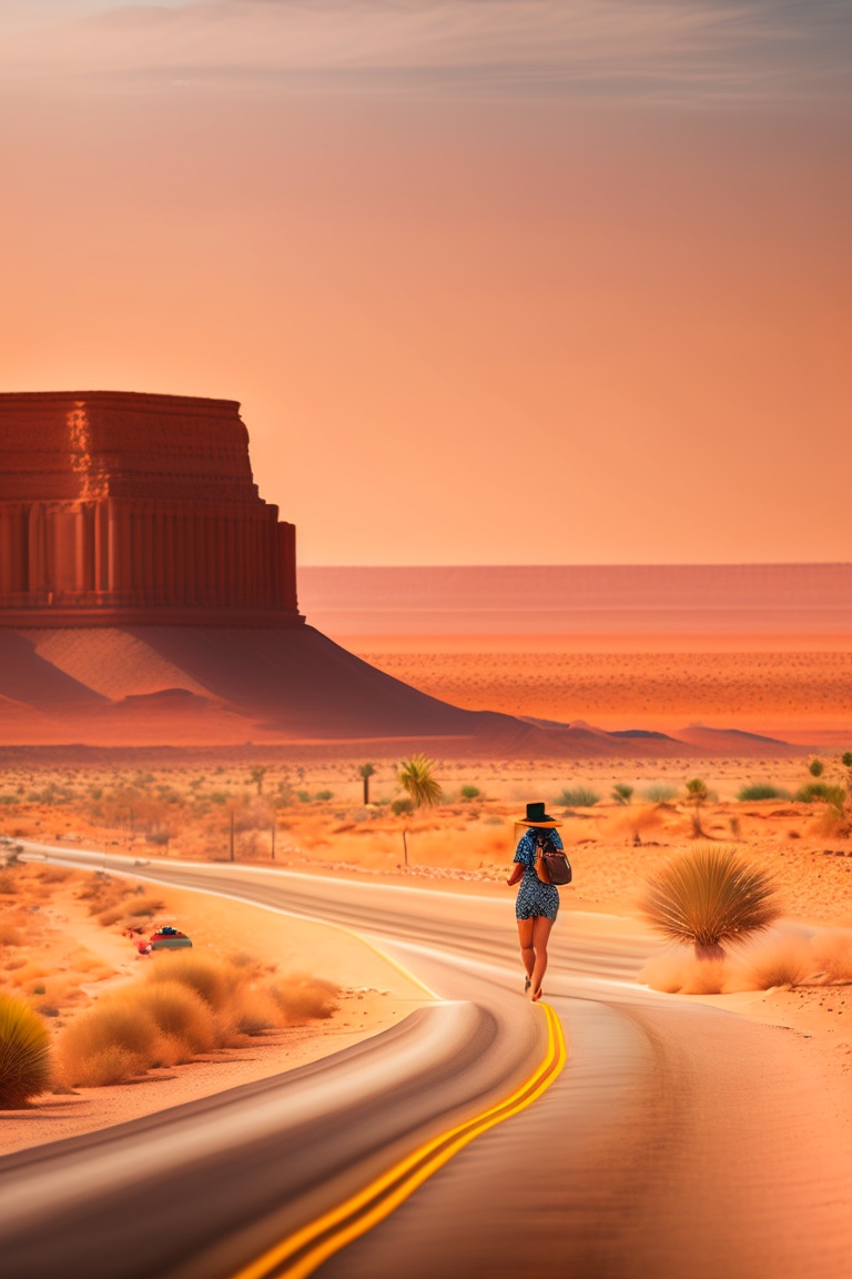 Lexica - A street in a hot country, people walking on the street, the ...