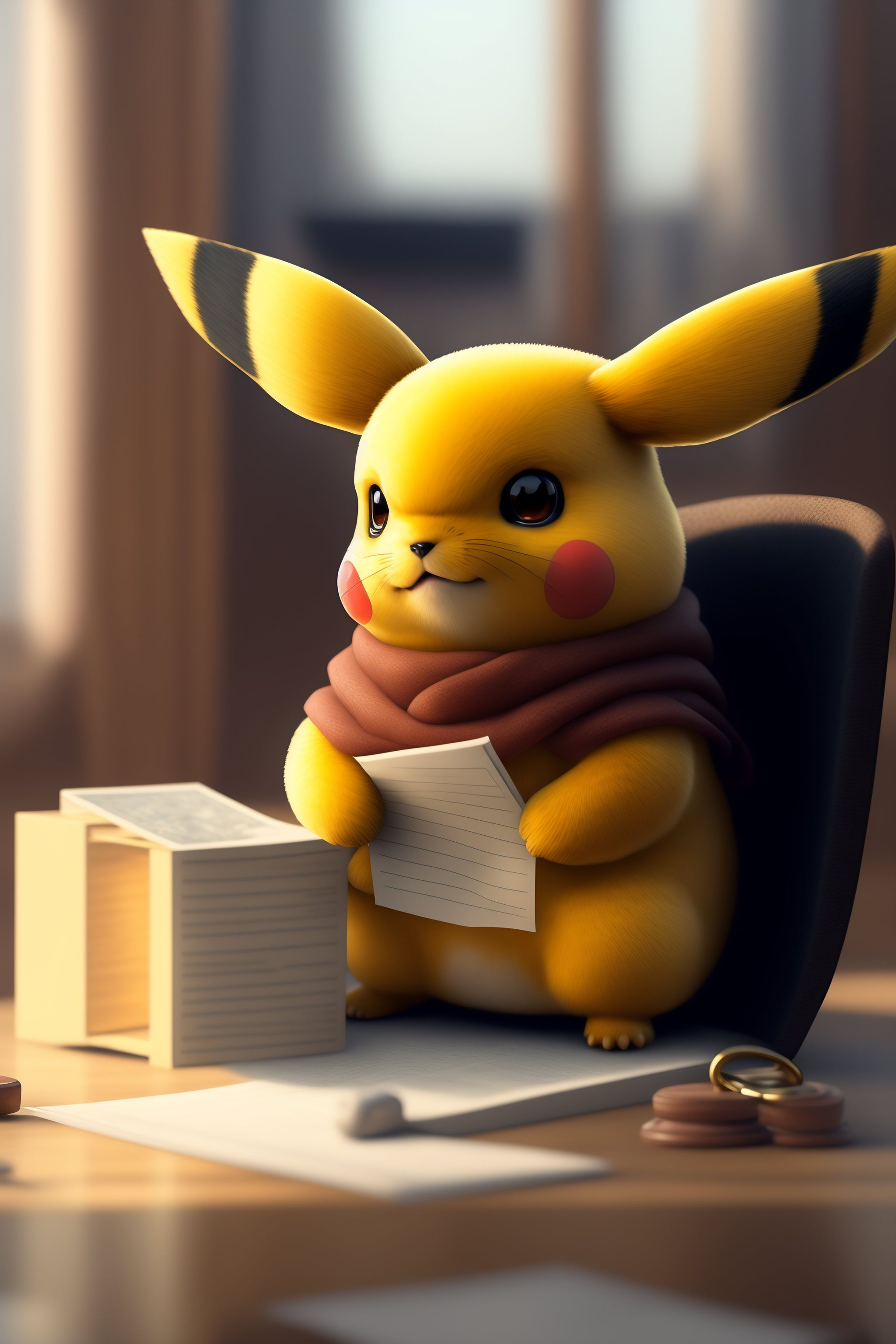 Lexica - Pikachu commiting tax fraud, paperwork, exhausted, cute ...
