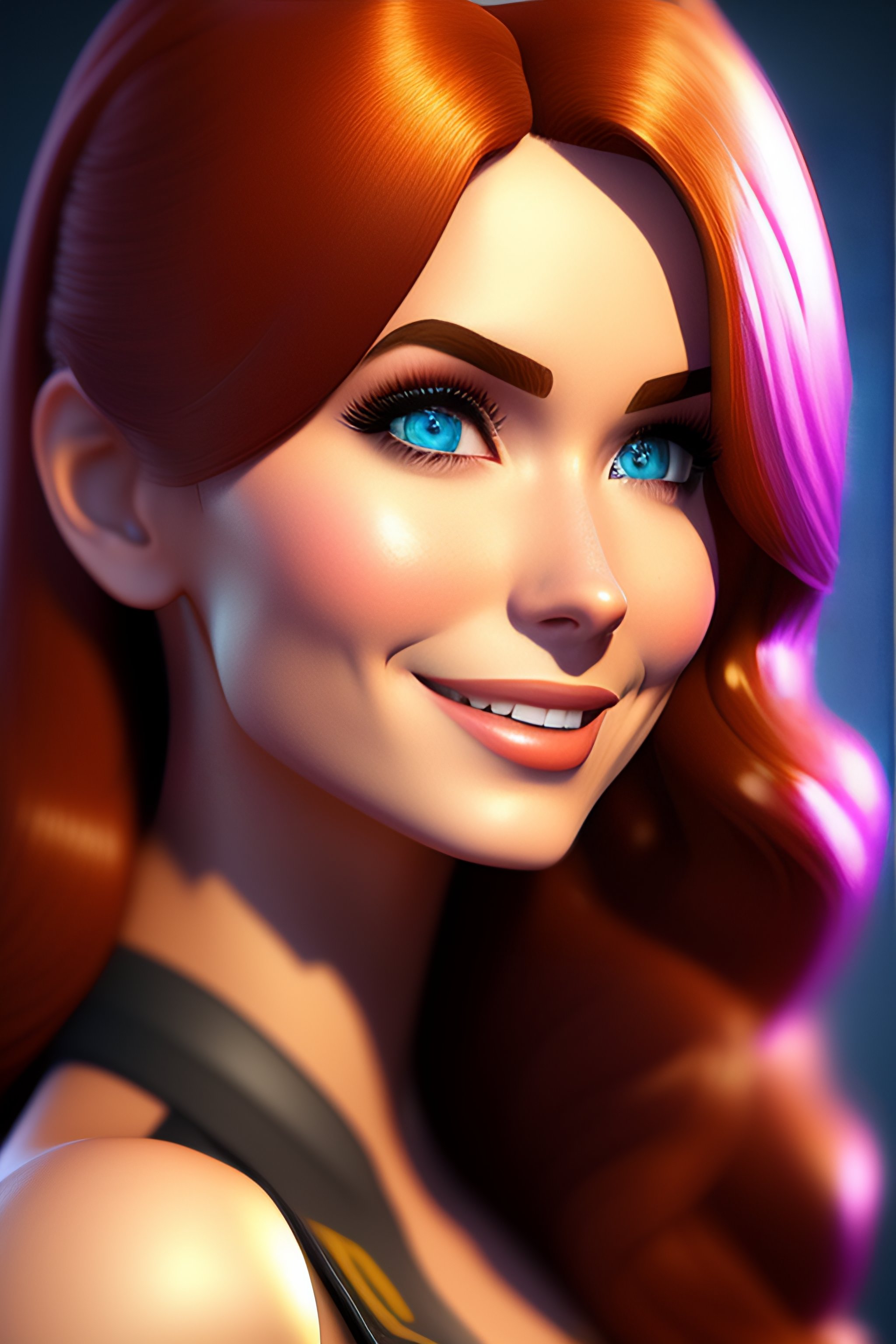 Lexica - Amouranth 3d character cartoon disney pixar render