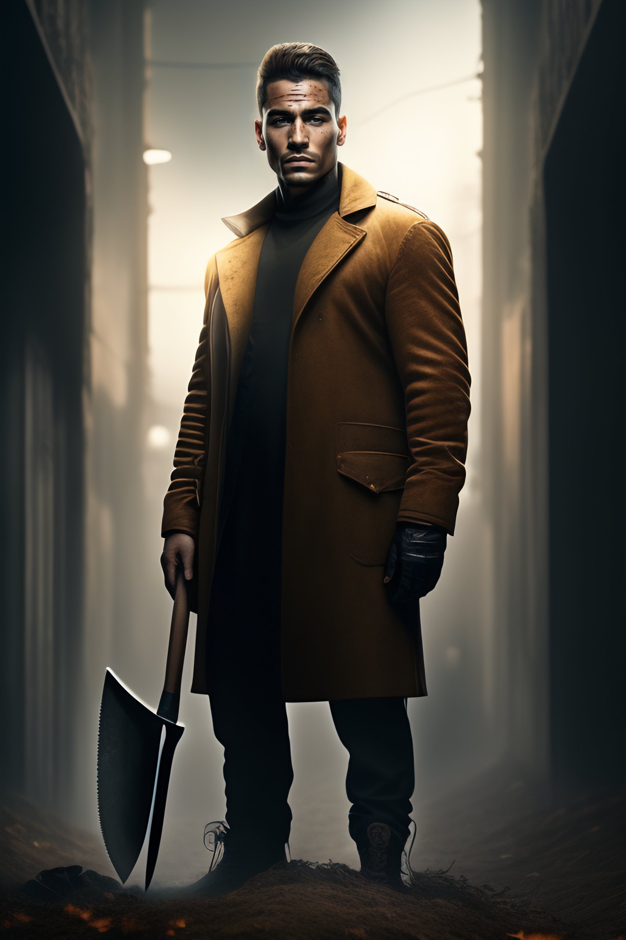 Lexica - Portrait of a sad man with small scars on his face. He s ...