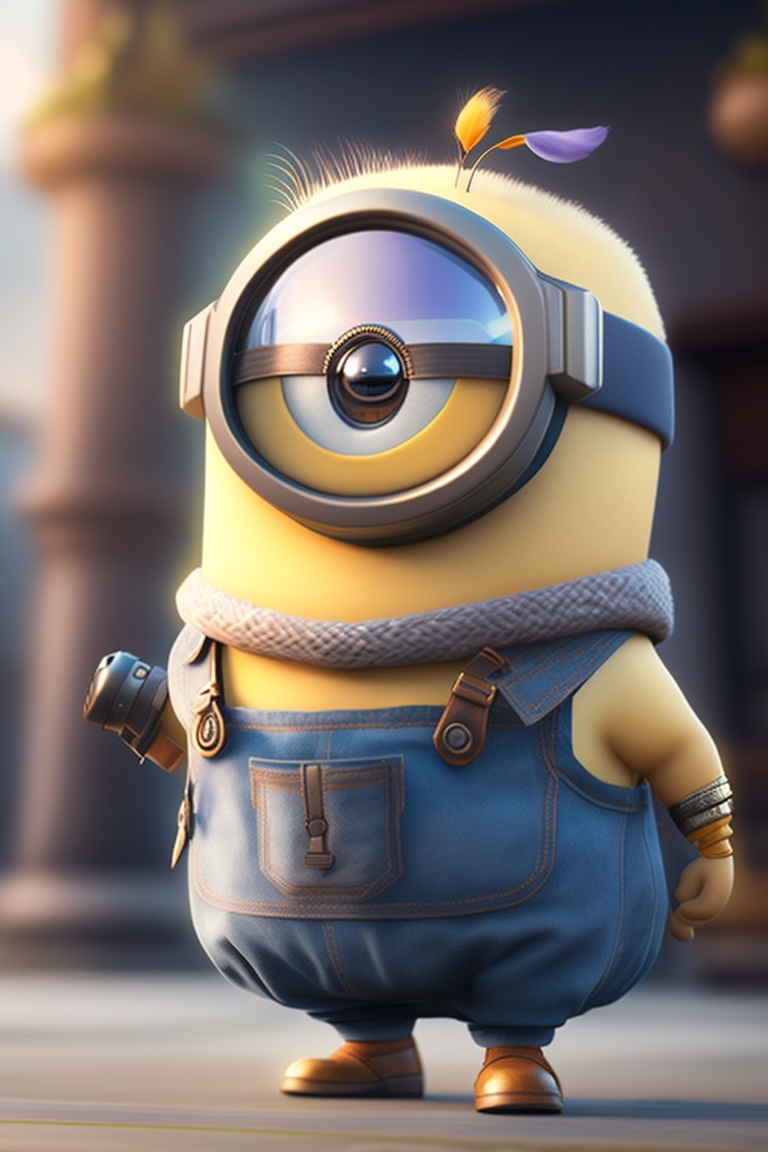 Lexica - A Minion, A realistic image of a cute, unreal engine, 4k