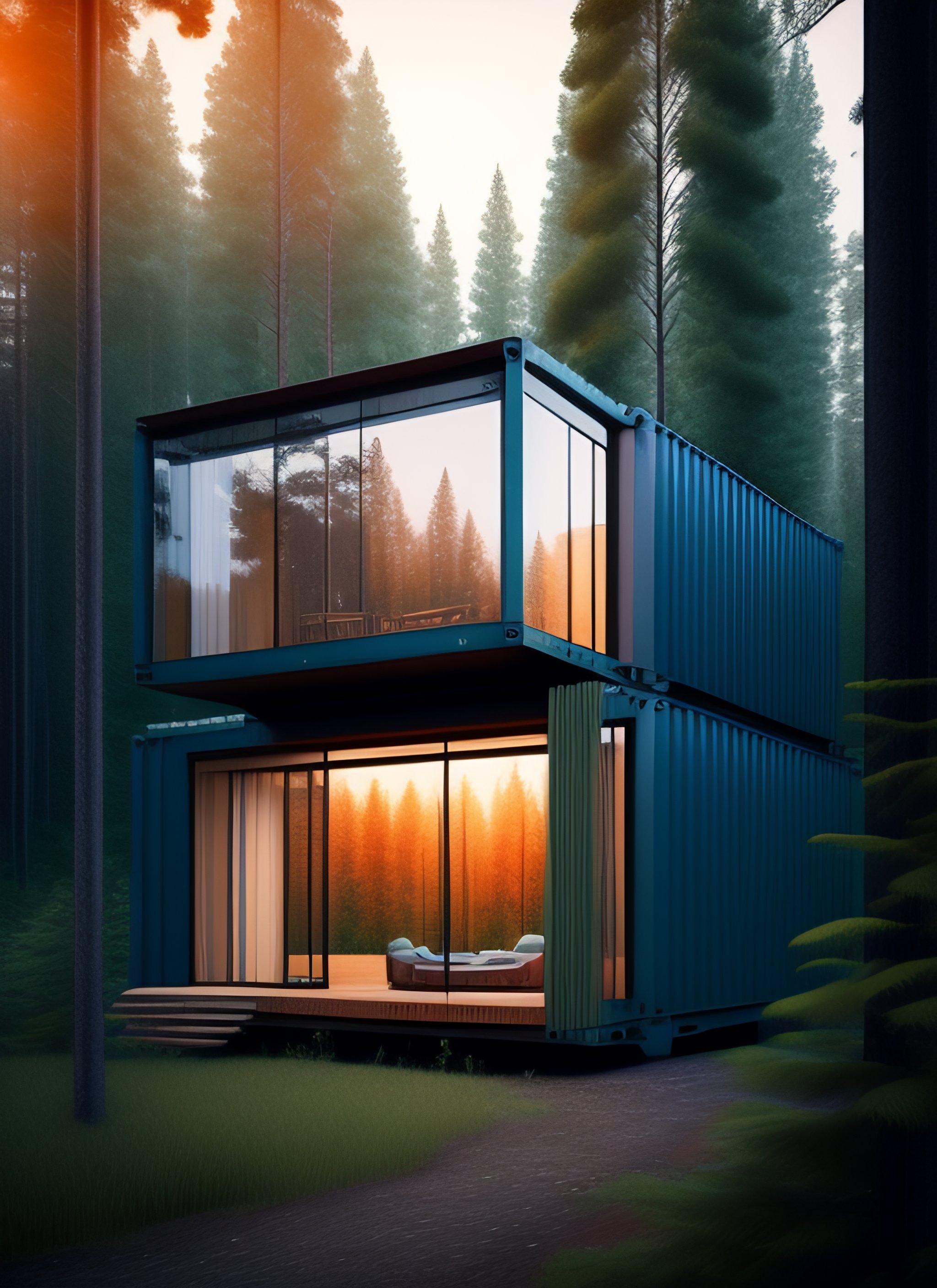 Lexica - Shipping containers and glass modern two floor house in the ...