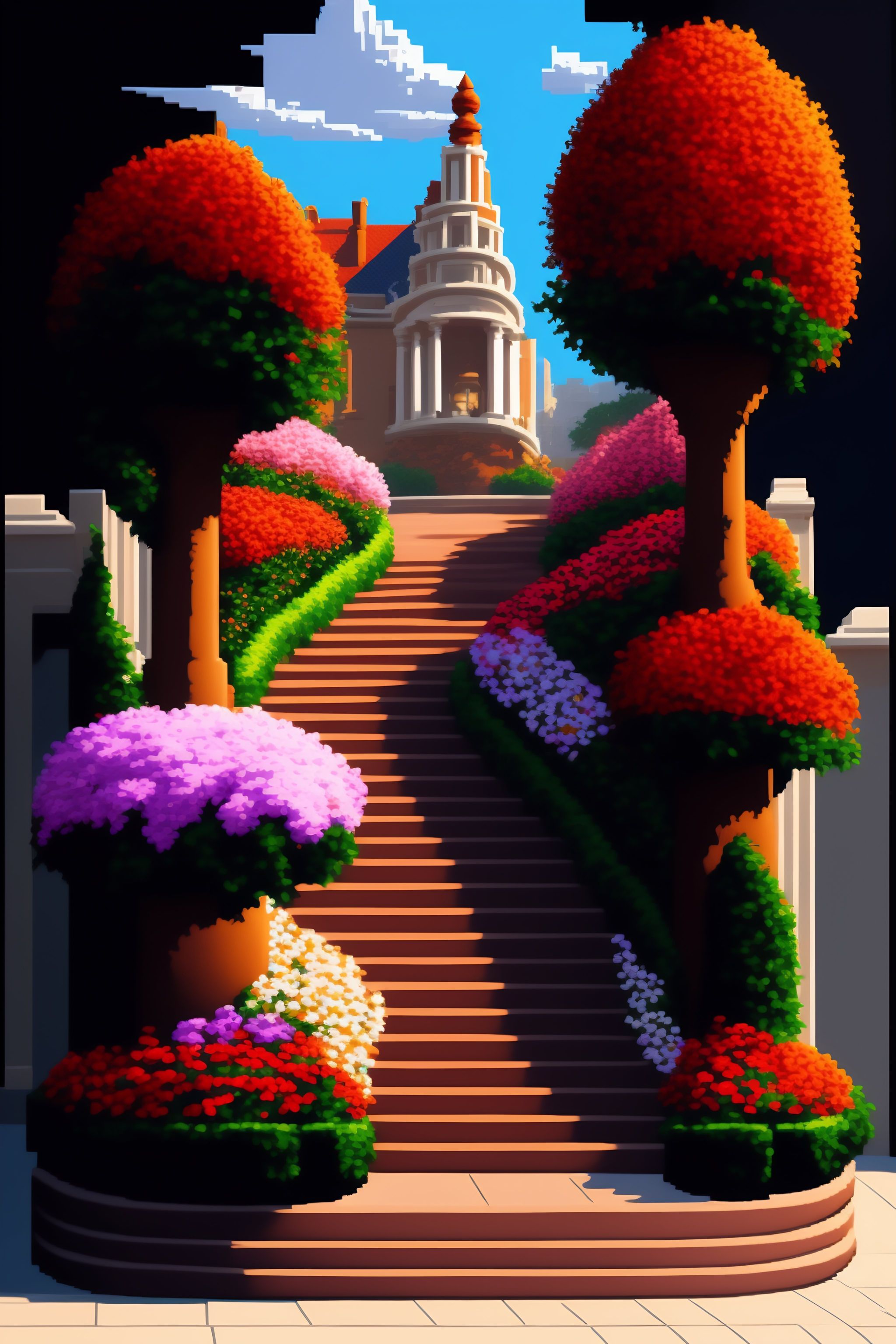 Lexica - Pixel art of Lombard Street in San Francisco. lots of people ...