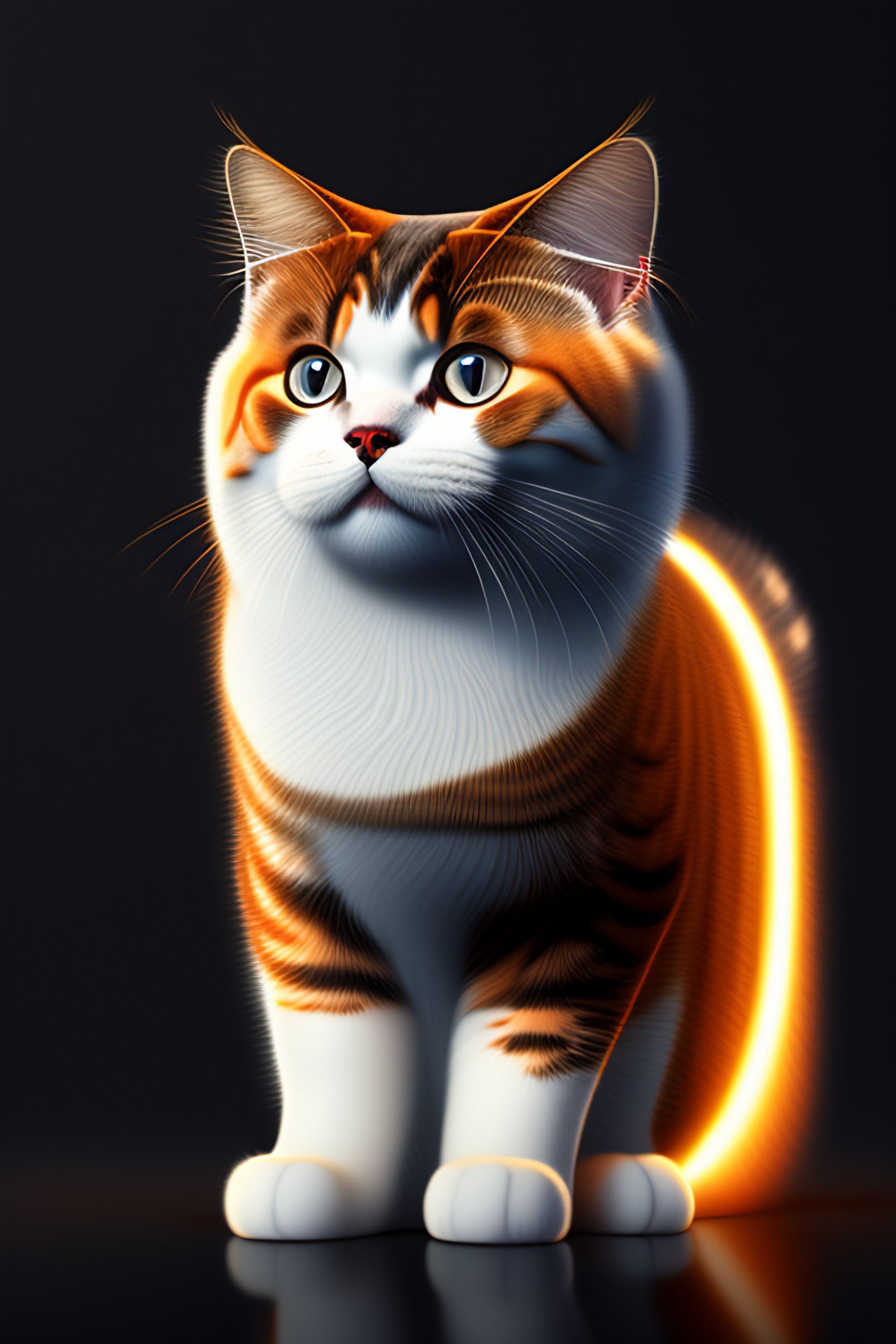Lexica - Scottish fold cat sith,with light sable, space, hyperrealistic
