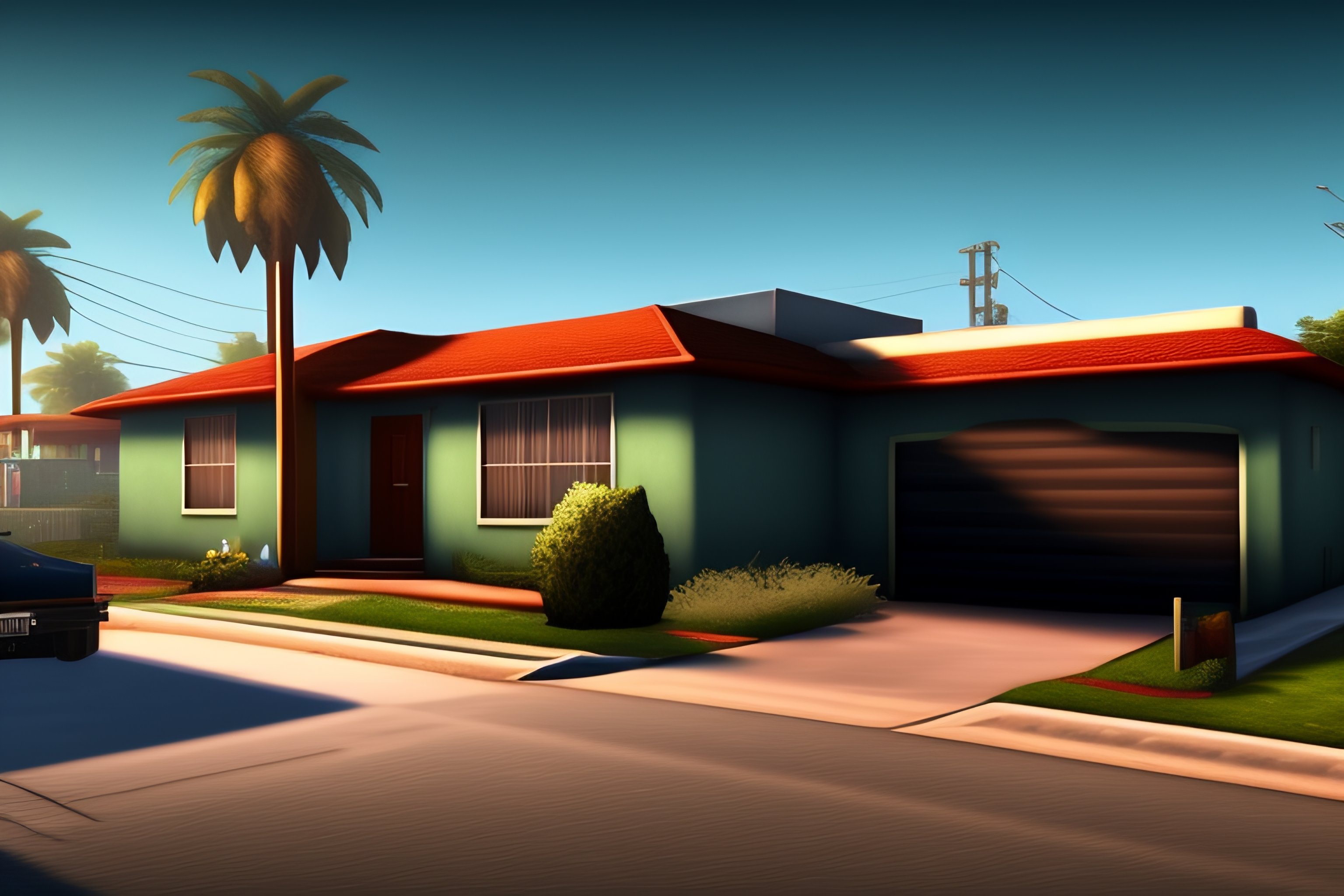 Lexica - Compton, LA, california, ata, carl Johnson, San Andreas, 8k