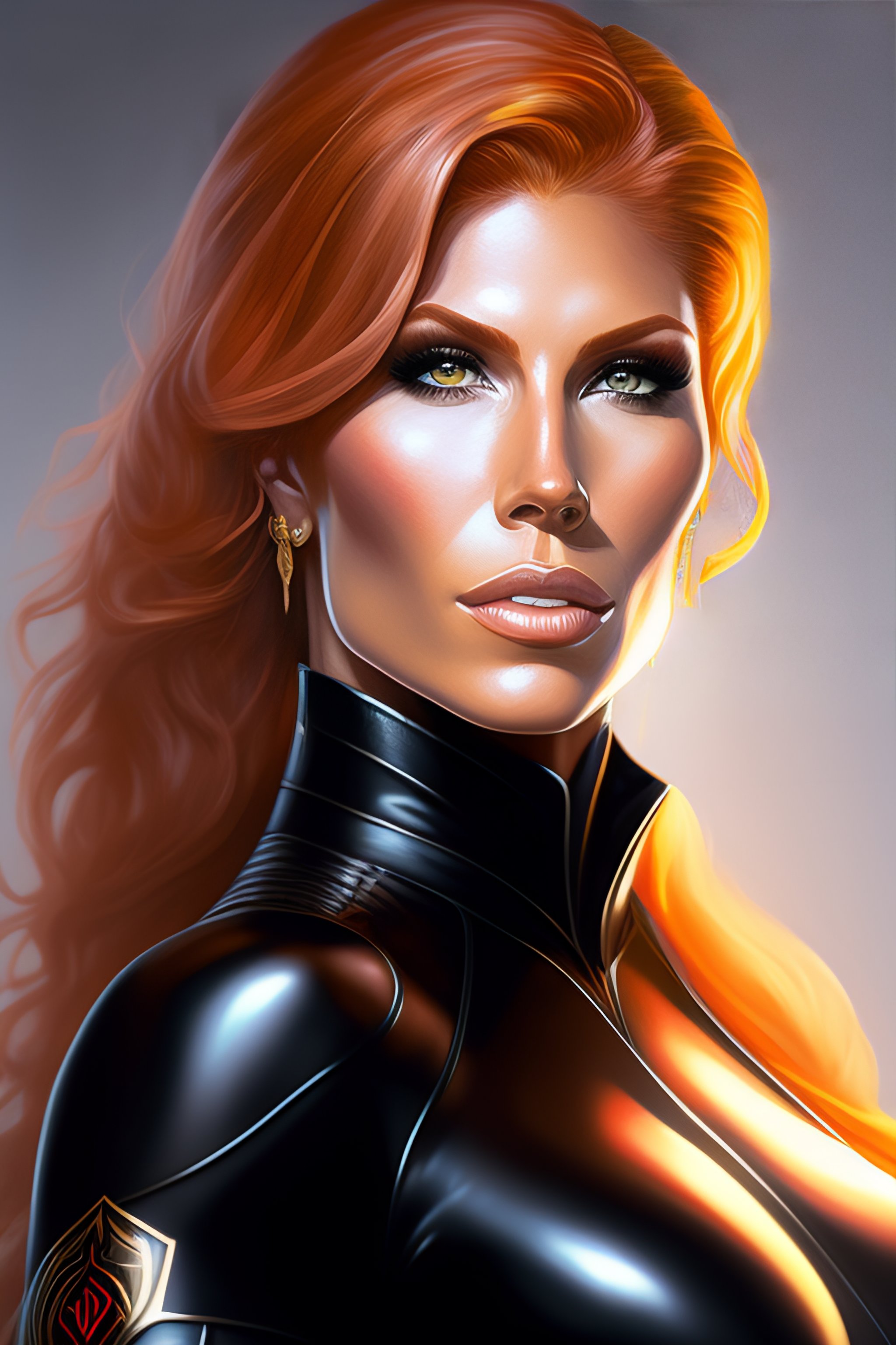 Lexica - Muscular torrie wilson as black widow, realistic portrait ...