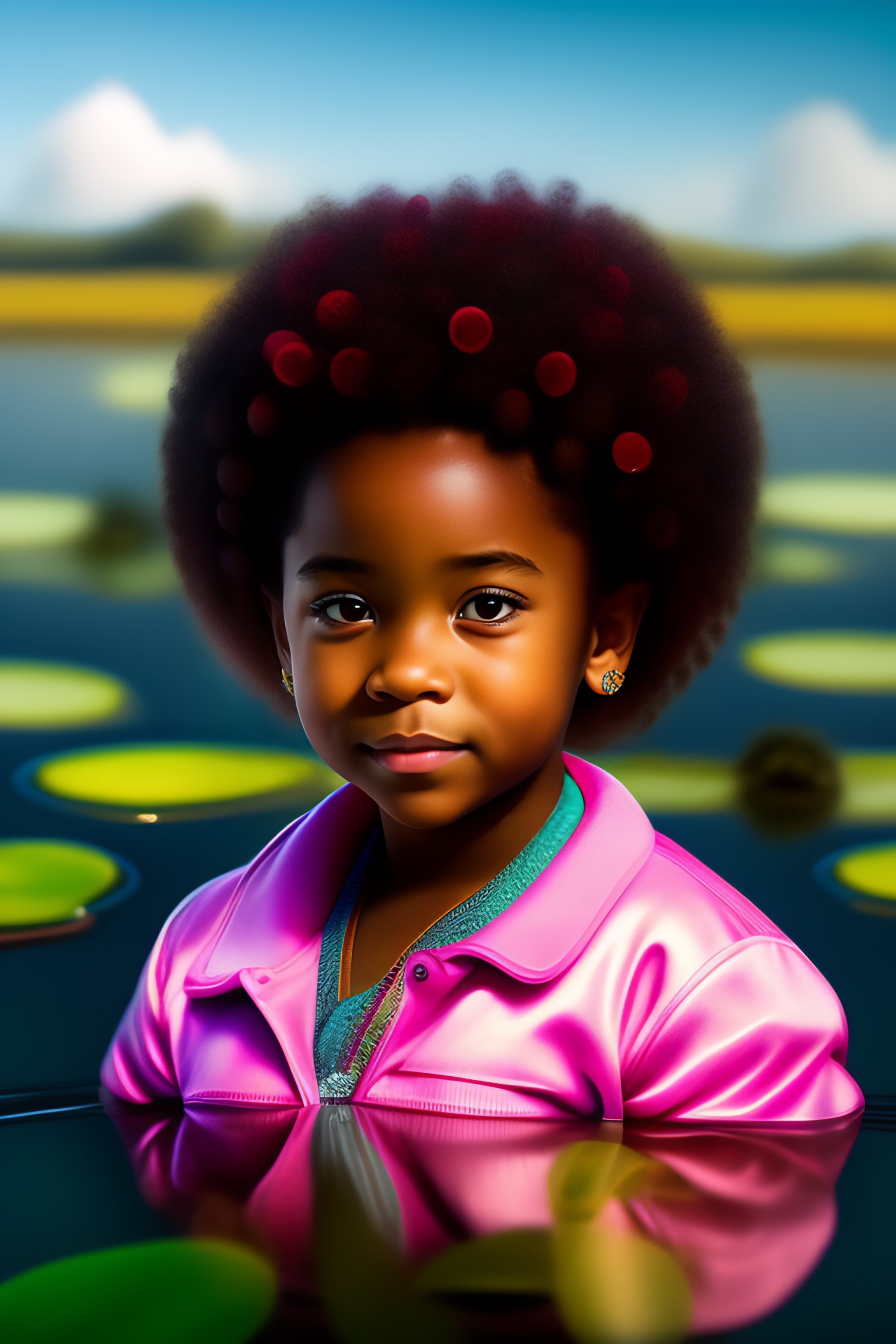 Lexica - Susie Carmichael from Rugrats in a pond anime character hyper ...
