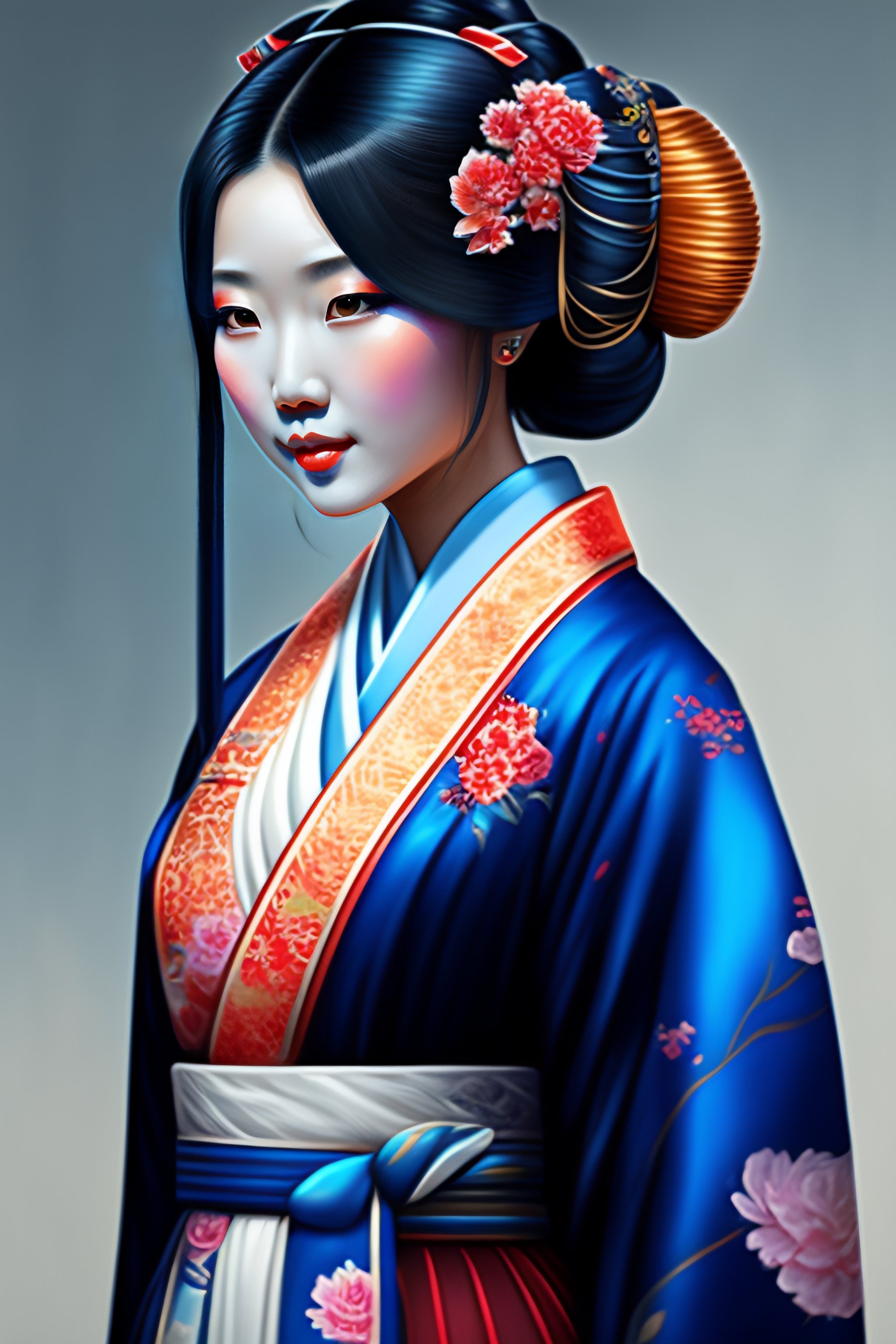 Geisha Girl In Blue