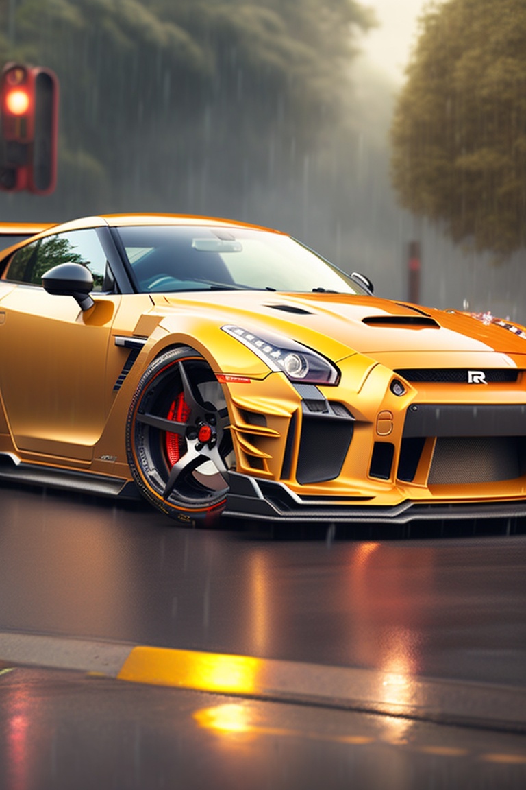 Lexica - Gtr r35,wild,realistic,rain