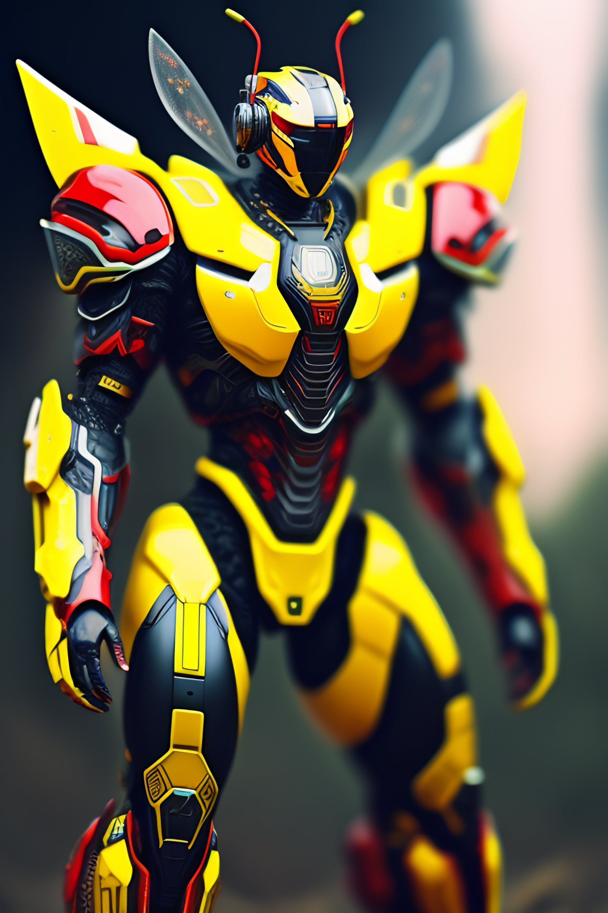 Lexica - An extremely complex and advanced cyborg male yellow, red and ...
