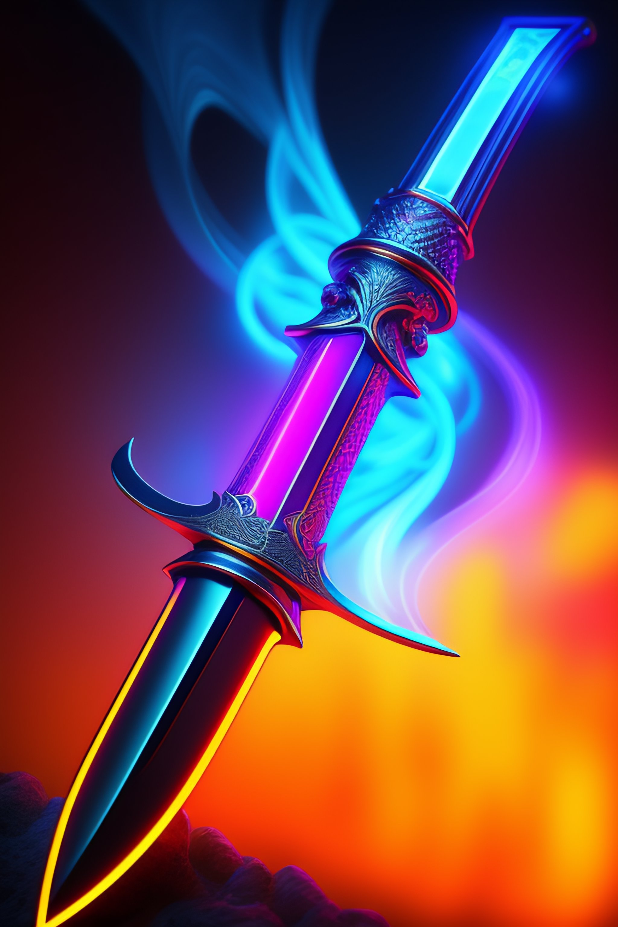 Lexica - Sword of asta .neon style .highly detailed.black fog backround.