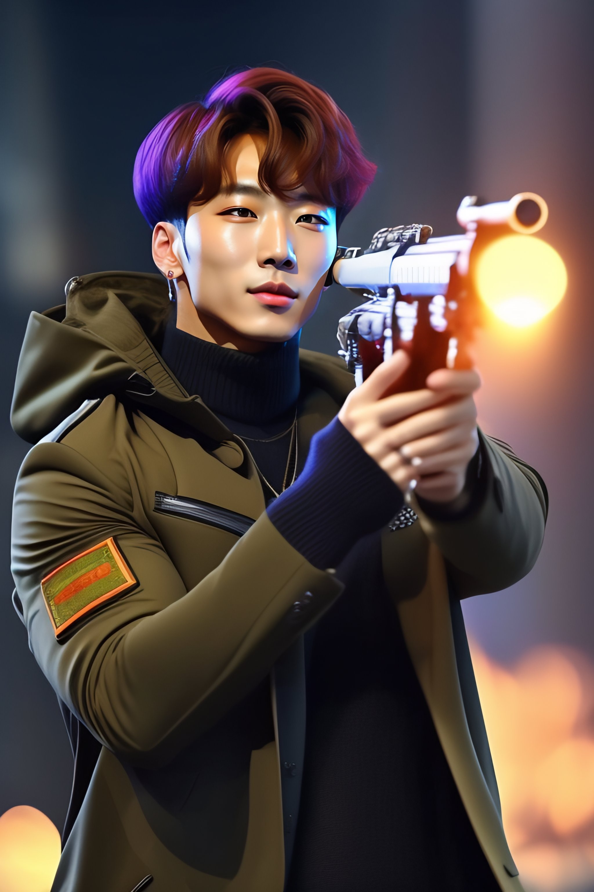 Lexica - BTS Jungkook with gun