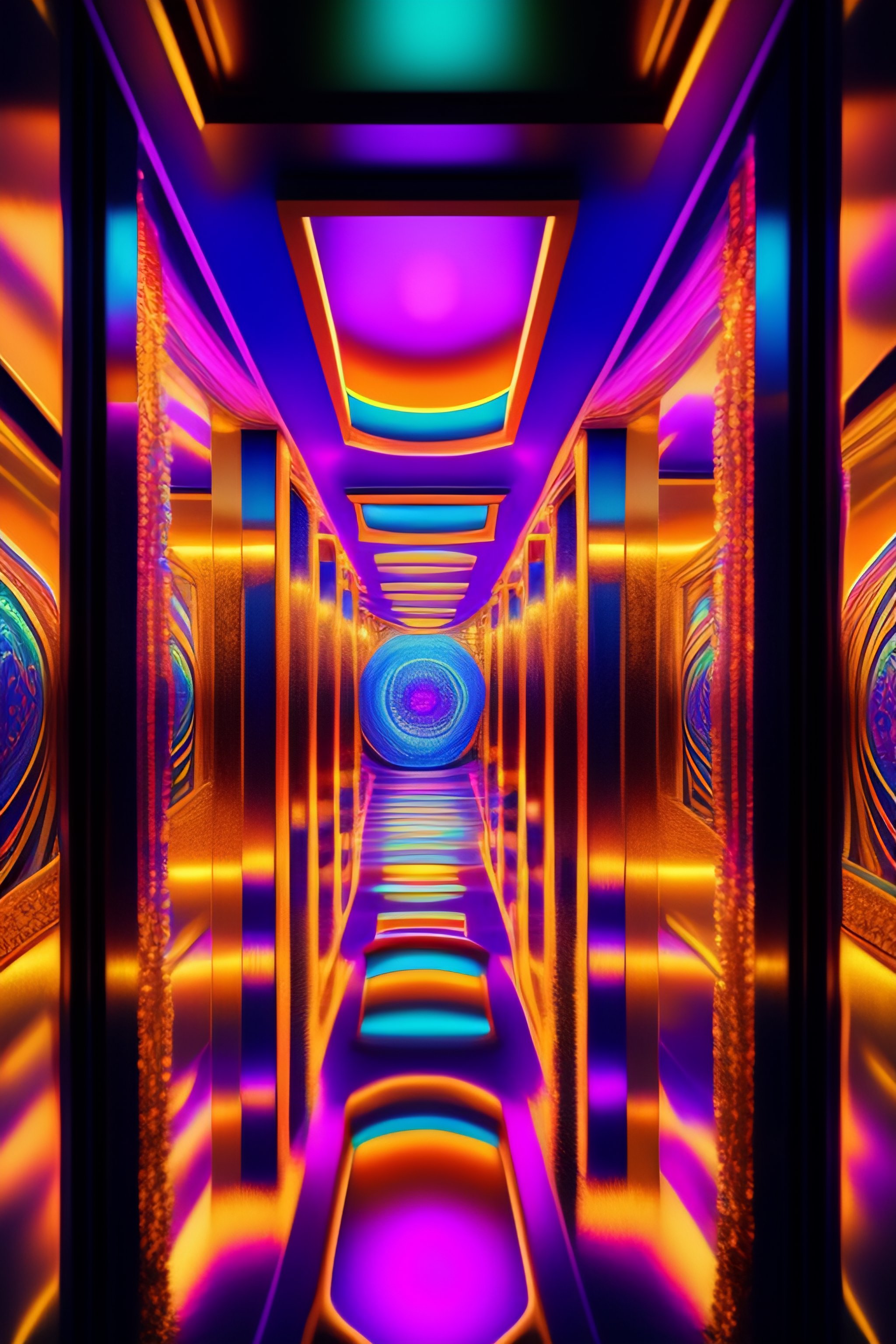 Lexica - The most psychedelic scene imaginable in a hallway of mirrors ...