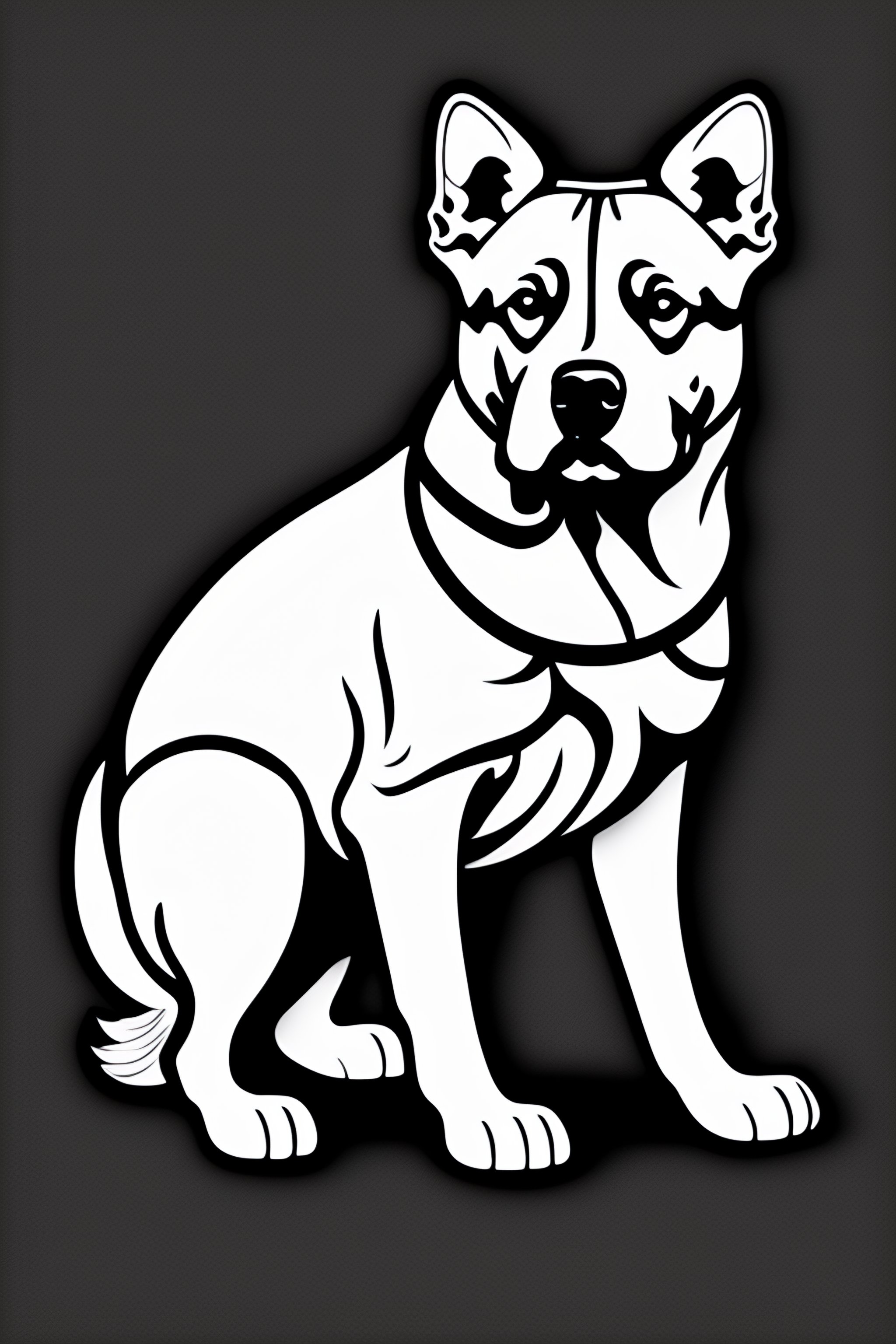 Lexica - Dog coloring page simple shape clipart isometric