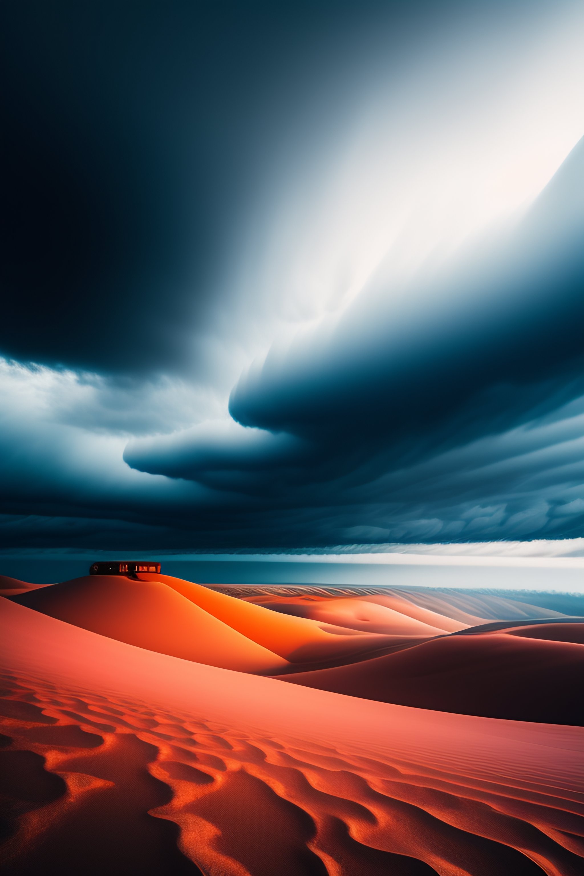 Lexica - A surreal landscape with unusual weather patterns