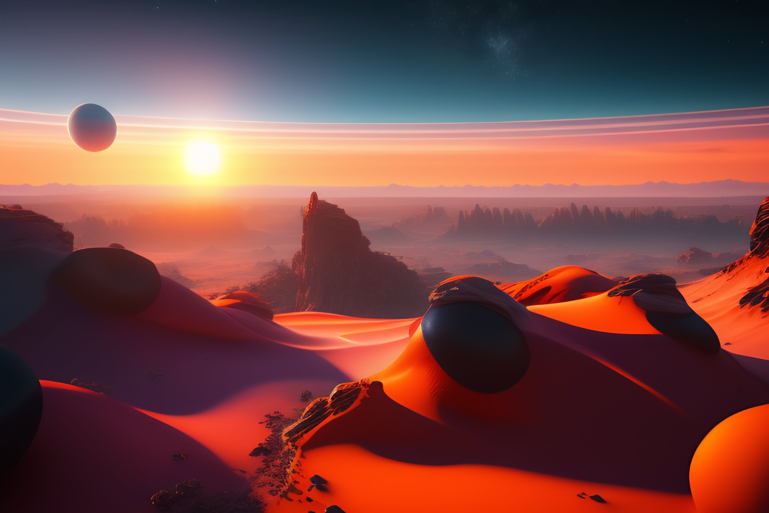 Lexica - Ultra realistic photo, in a futuristic city with planets and ...