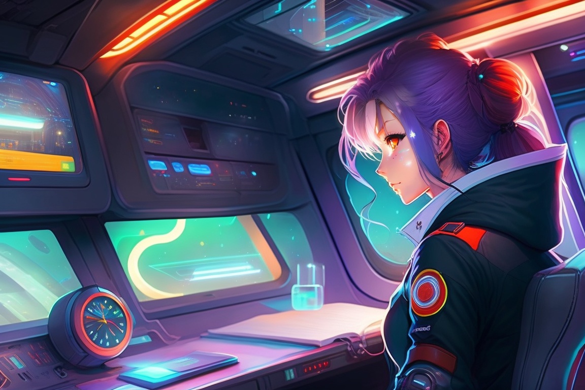 Lexica - Anime style. cluttered starship interior; by kaethe butcher ...