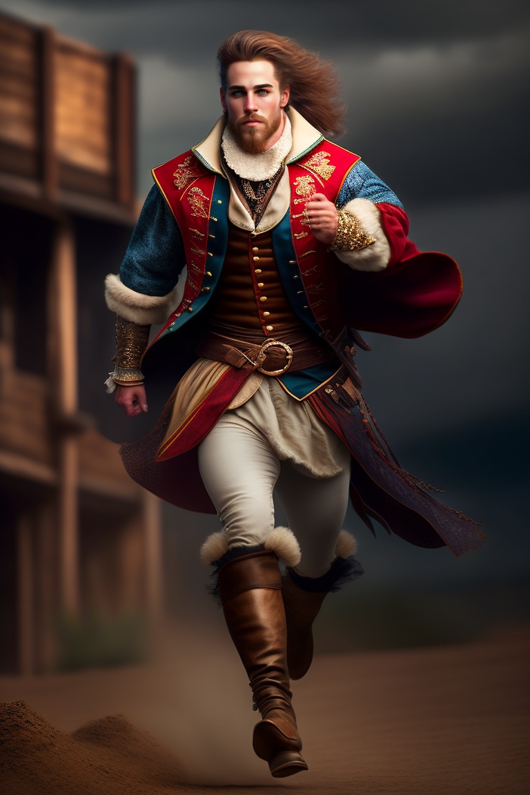 Lexica - 17th century dirt covered pirate running with an embroidered ...