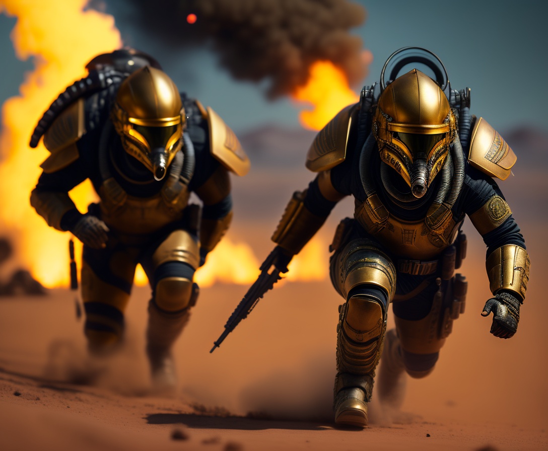 Lexica - Full angle, wasteland, haze, ultra-detailed, explosions ...