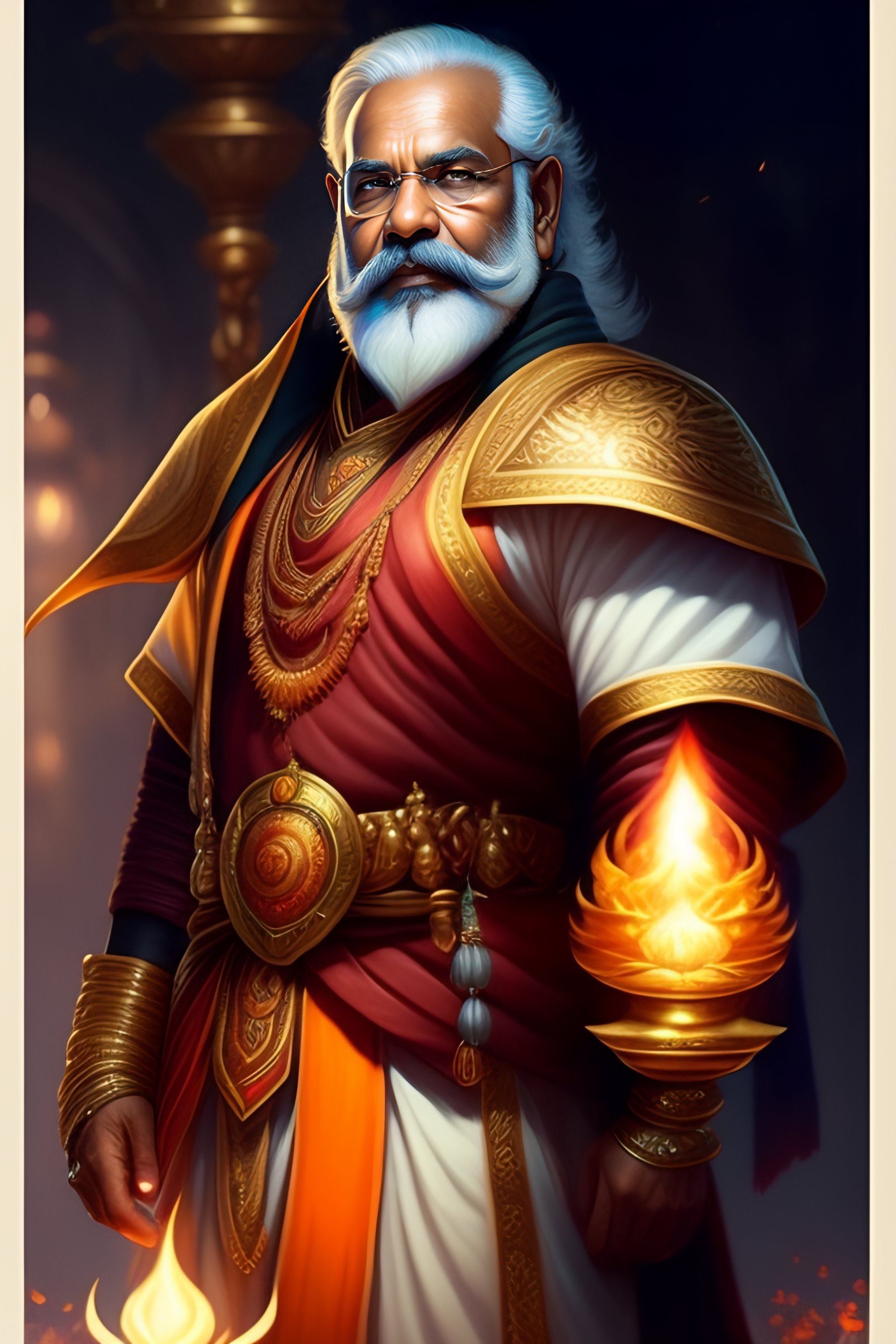 Lexica - Narendra modi as an innkeeper from final fantasy, holding a ...