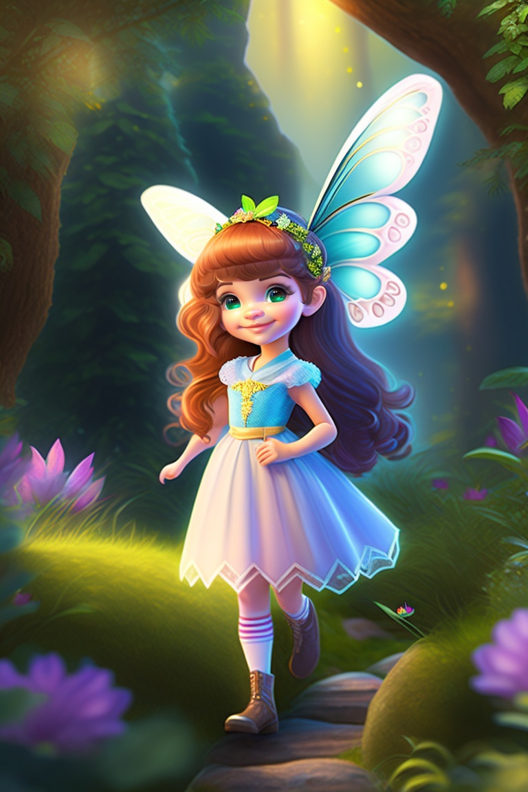 Lexica - "Meet Lily, the curious young fairy with shimmering wings, as ...