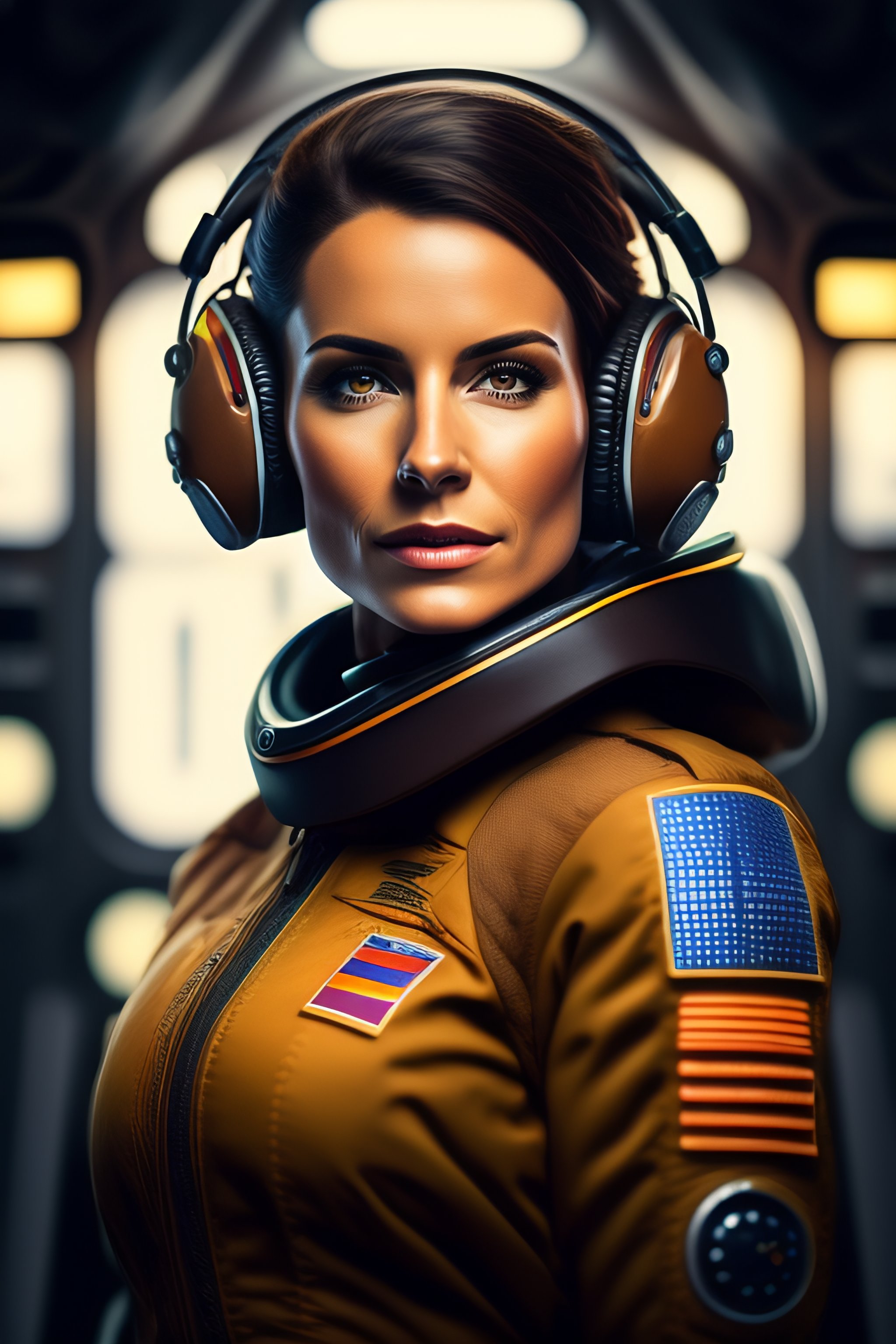 Lexica - Cyborg pilot sPANISH womAn, interior cockpit, hyperdetailed ...