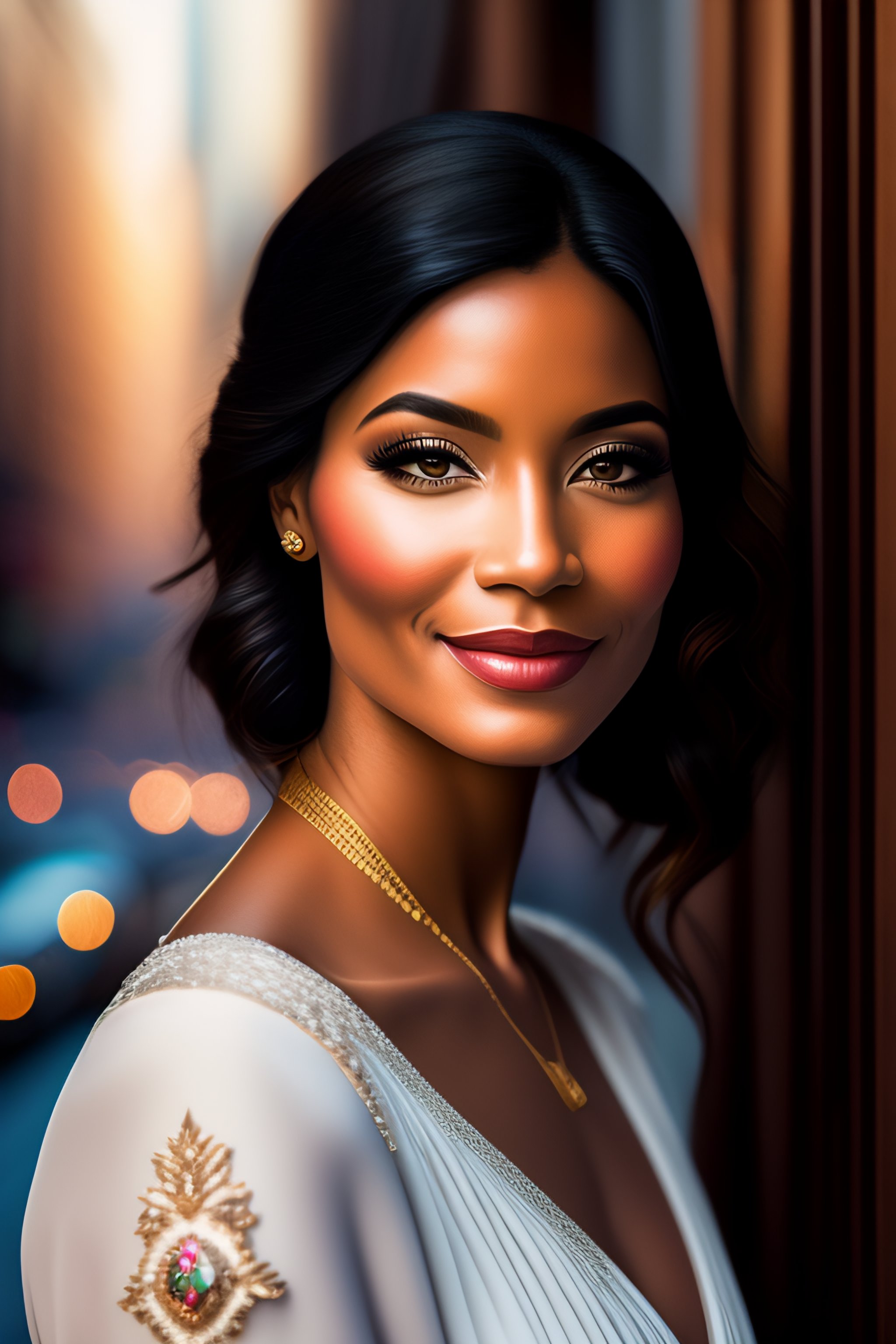 Lexica - Portrait of a beautiful lady in new York