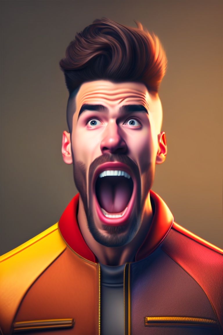 Lexica - Portrait style digital art, man open mouth impressed with ...