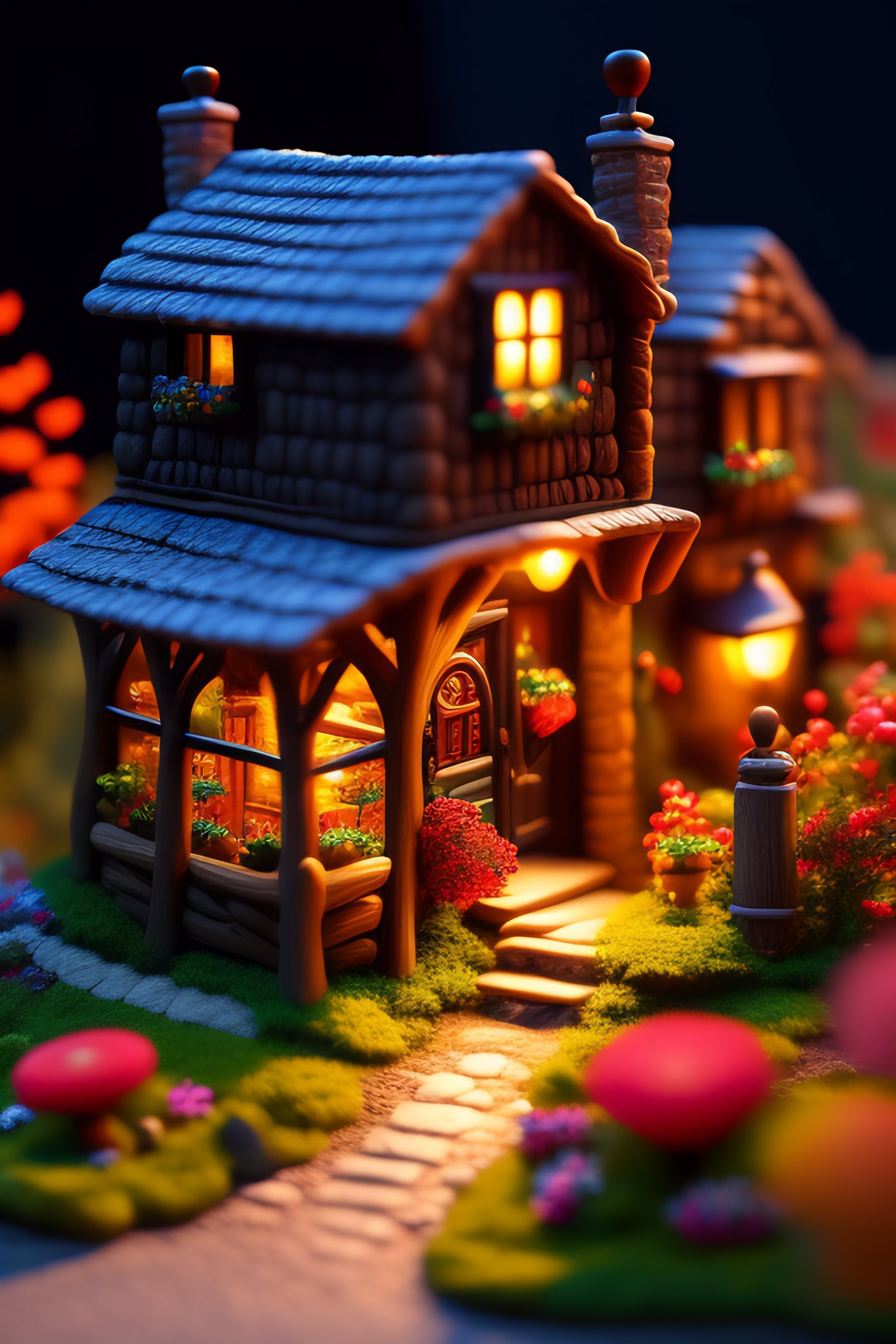 Lexica - A very intricately detailed miniature diorama colonists ...
