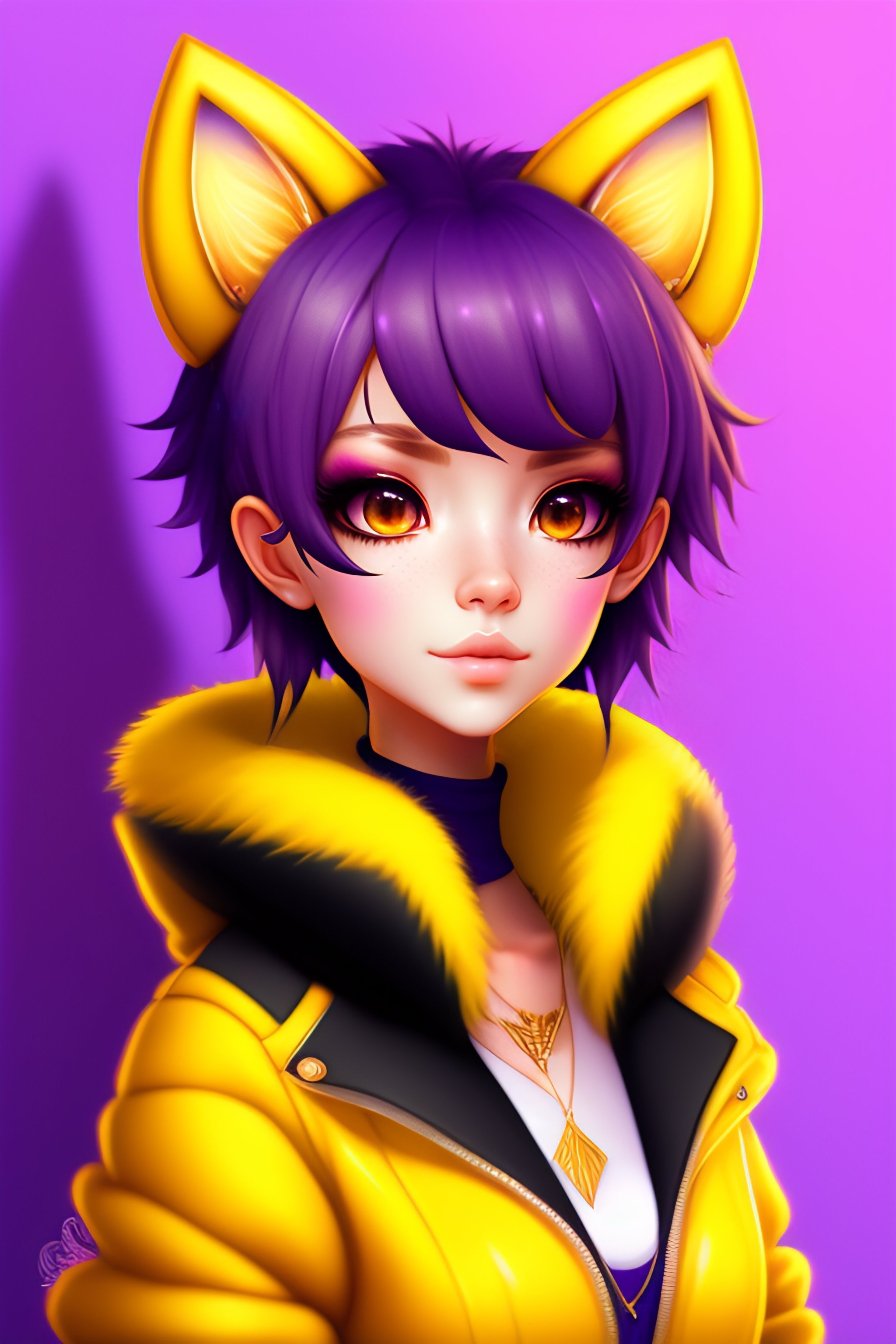 Lexica - A furry with lavender and yellow fur digital art cute anime ...