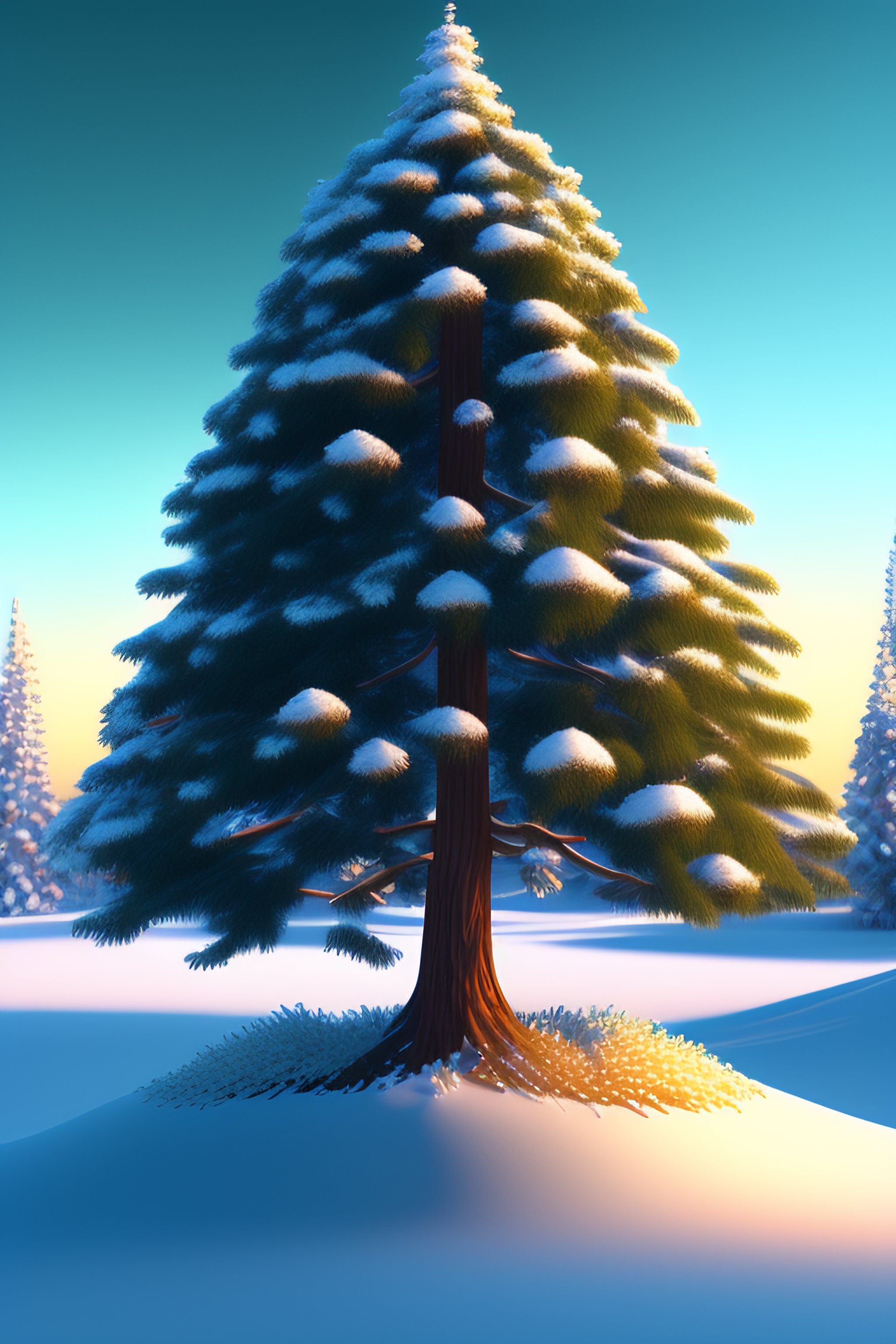 Lexica - 2d sprite tree winter