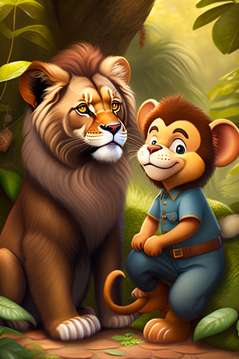 Lexica - In the jungle, Leo the Lion and Milo the Monkey were friends ...