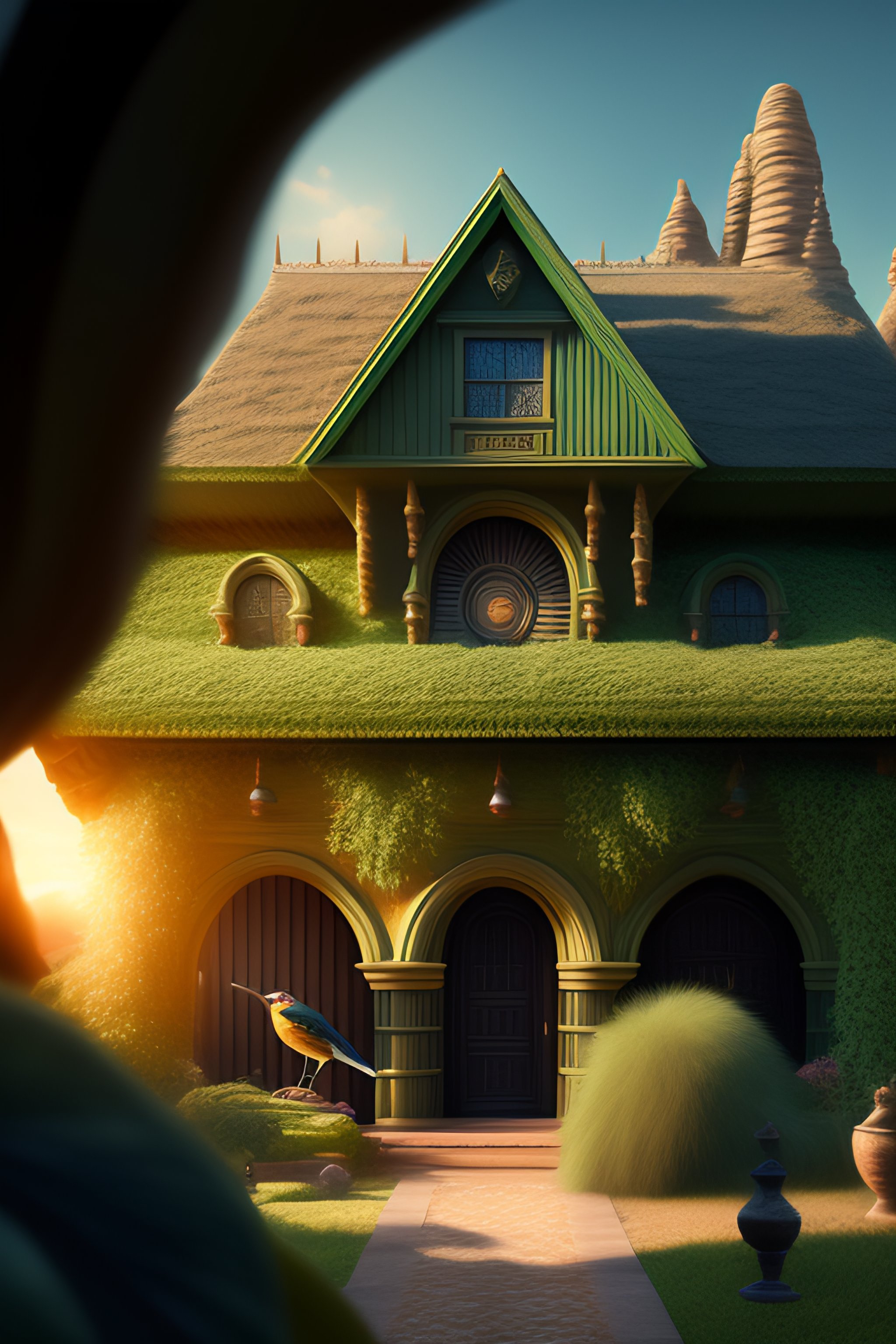 Lexica - A realistic background detailed of yoda's house, movie picture ...