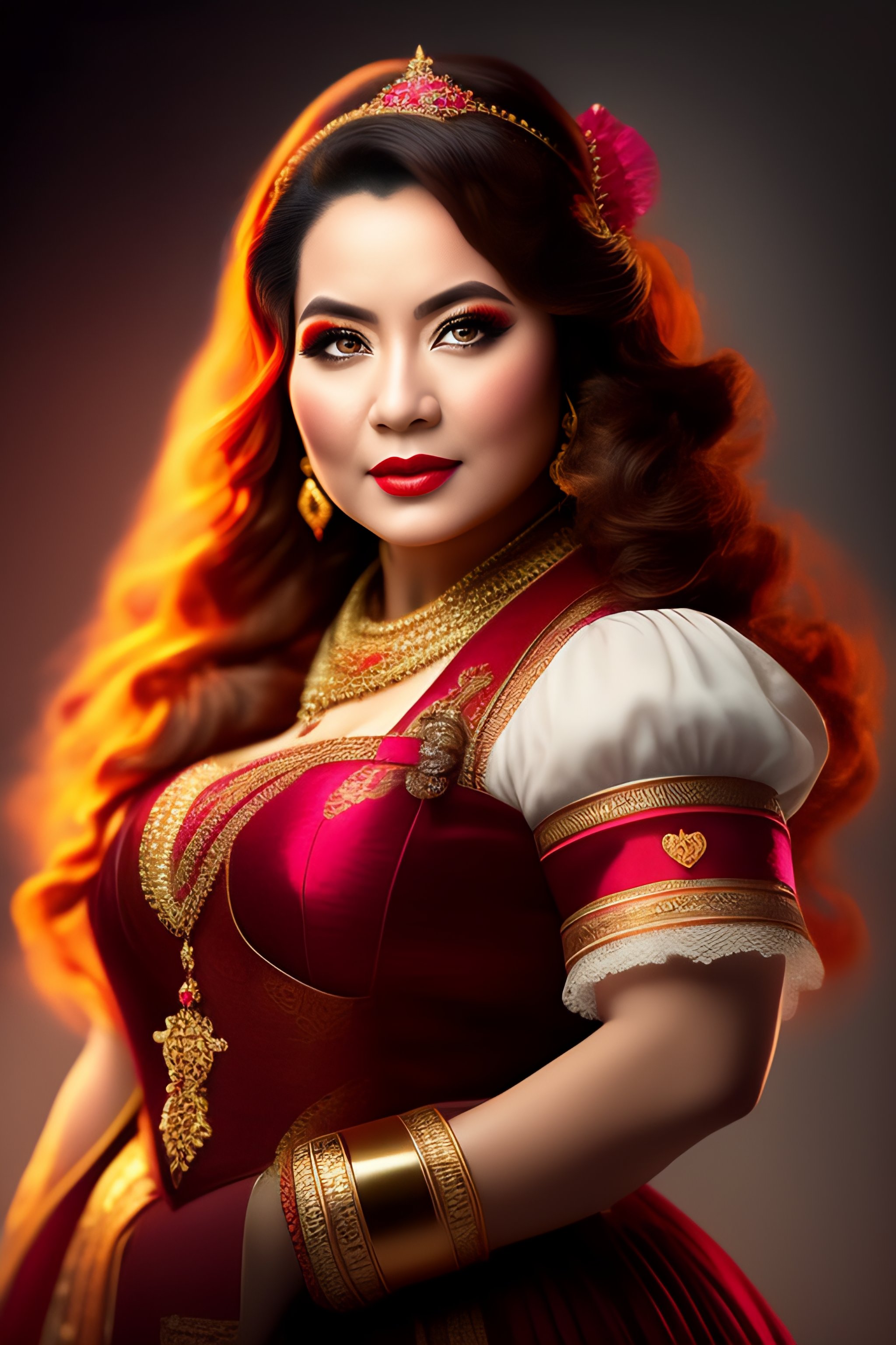 Lexica - Dwarf lady surrounded by hearts, a character full portrait, realistic, sharp focus ...