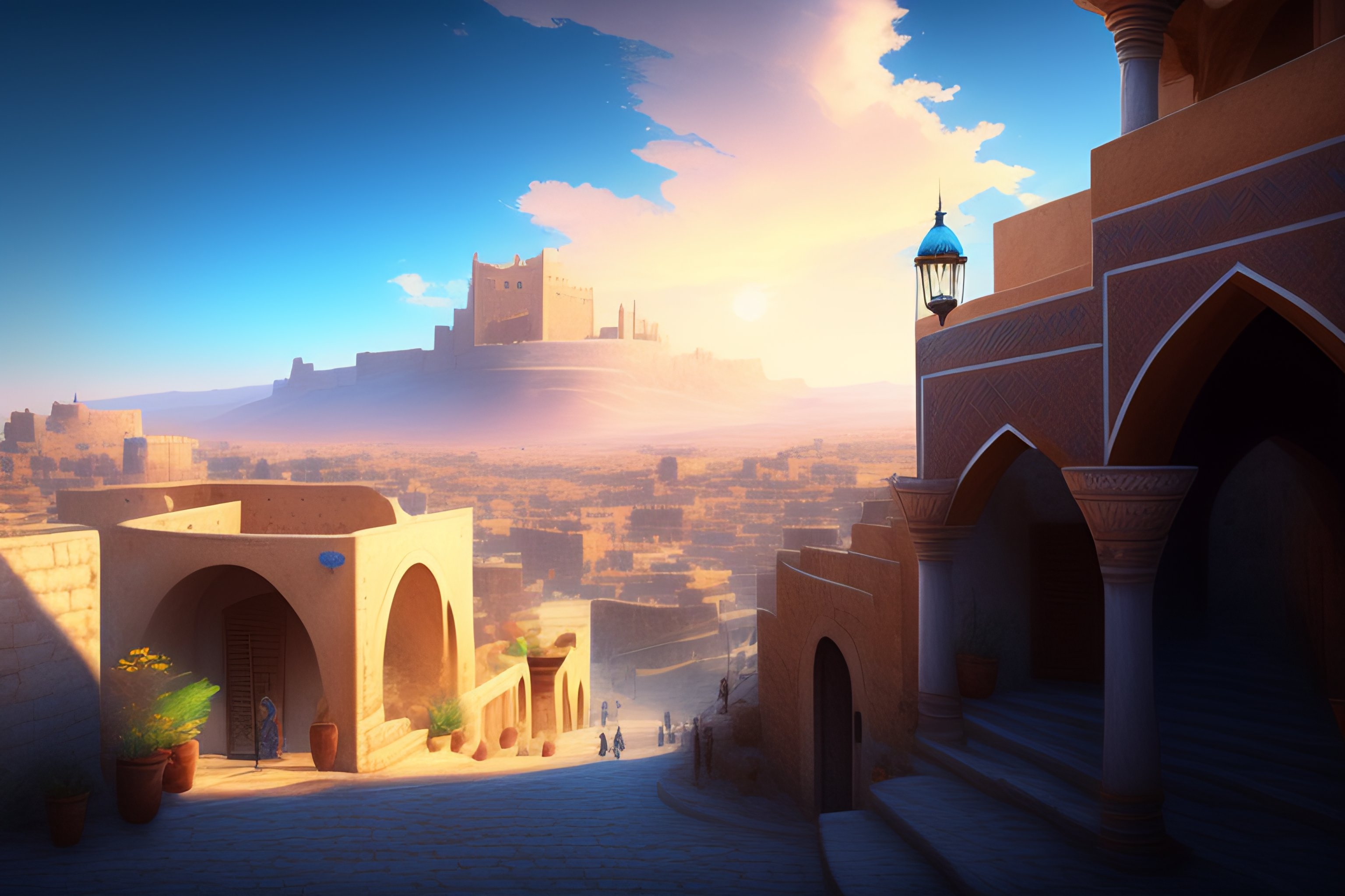 Lexica - Artstation scene, citadel of erbil, old town mardin, kurdistan ...