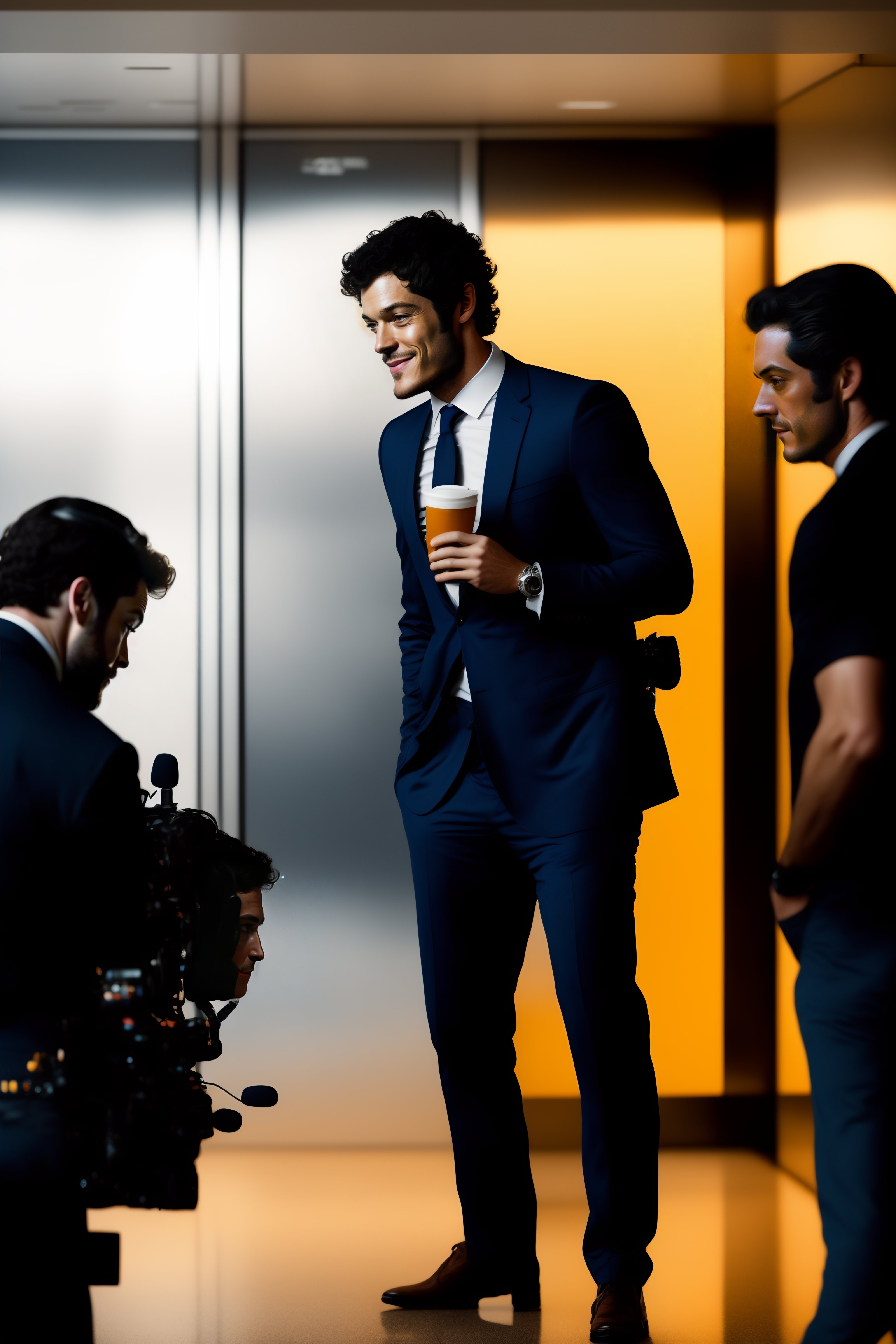 Lexica - Actor Adam Brody and his film crew (including a boom operator ...