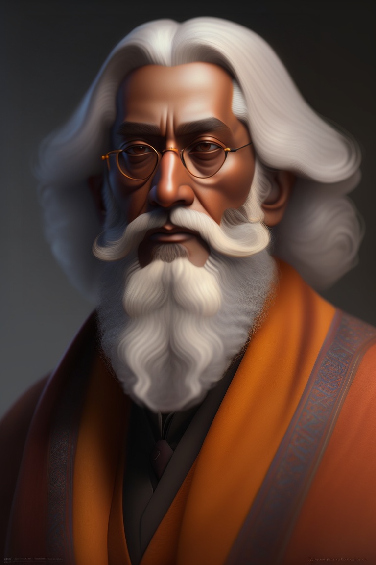 Lexica - !! hyperrealistic!! Rabindranath Tagore, by istvan sandorfi ...