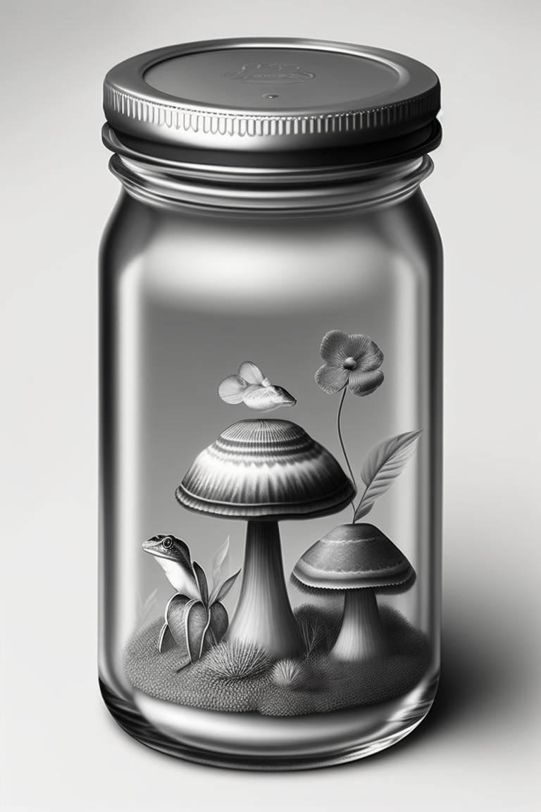Mason Jar Pencil Drawing