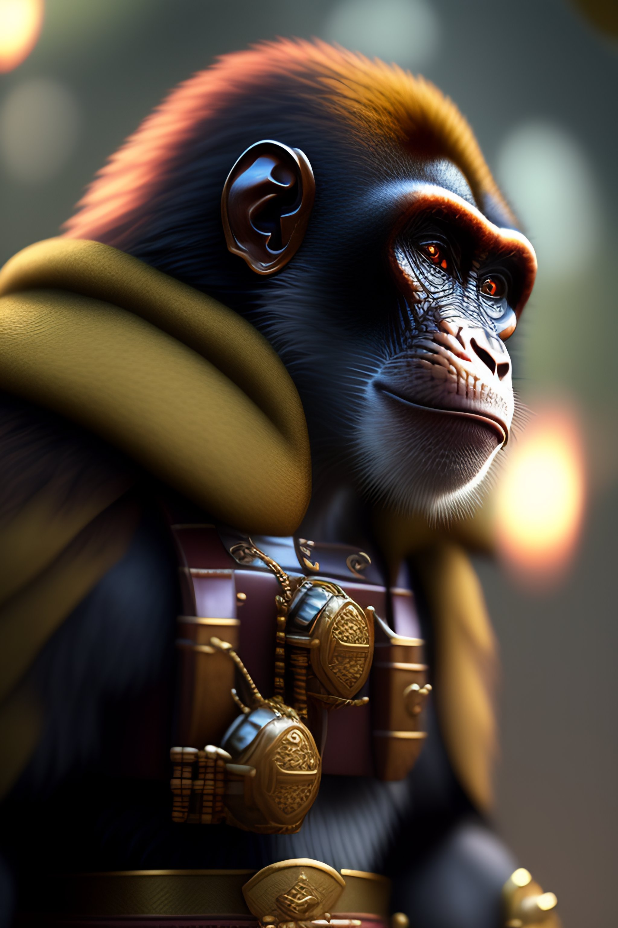 Lexica - Monkey Armored , Realistic , detailed, Rpg style