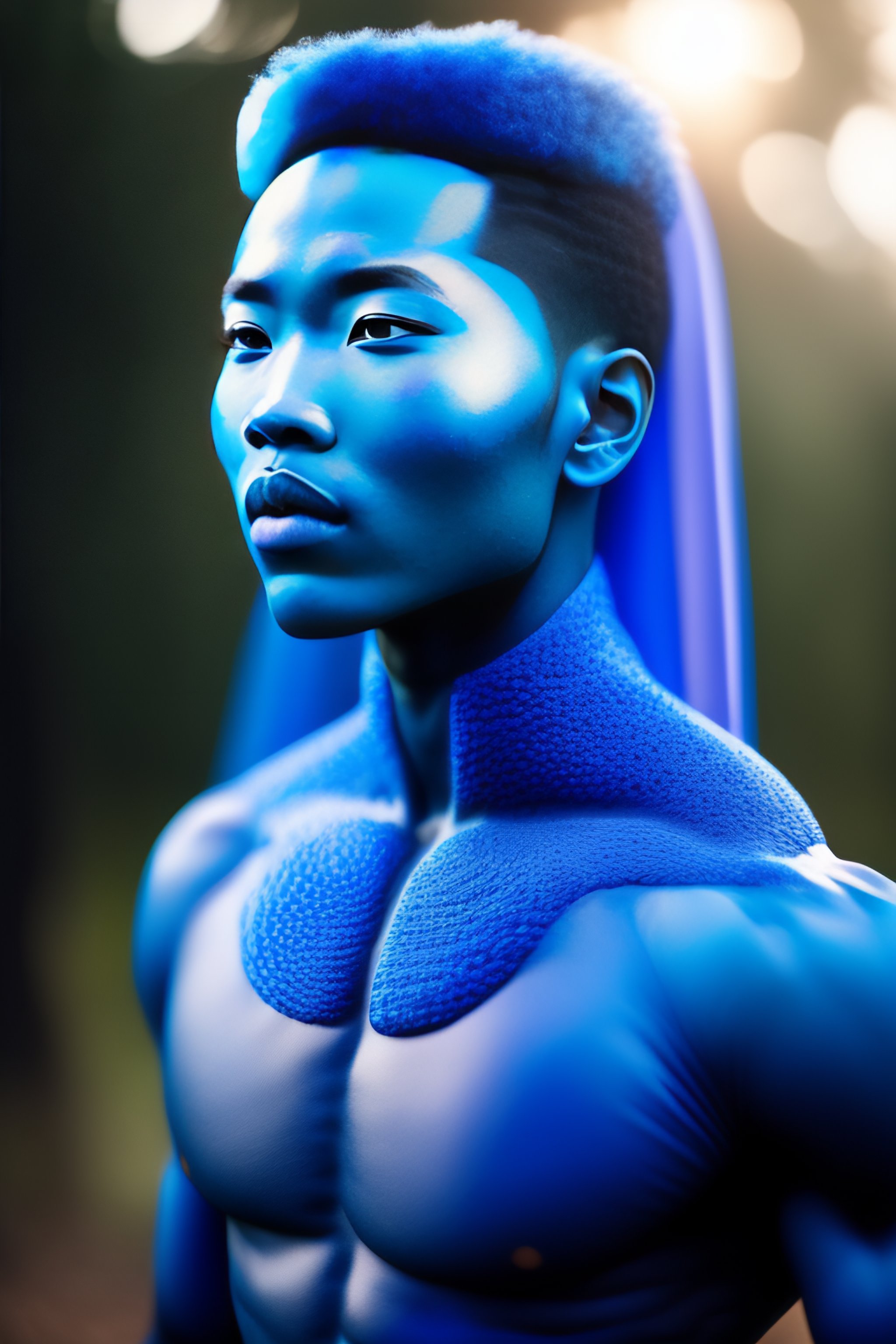 Lexica - Blue skin human