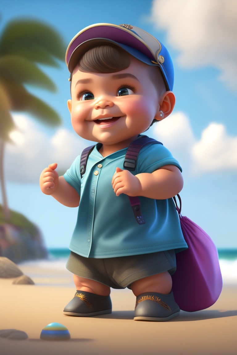 Lexica - Cute big baby waving at me and smiling greeting me in front of ...