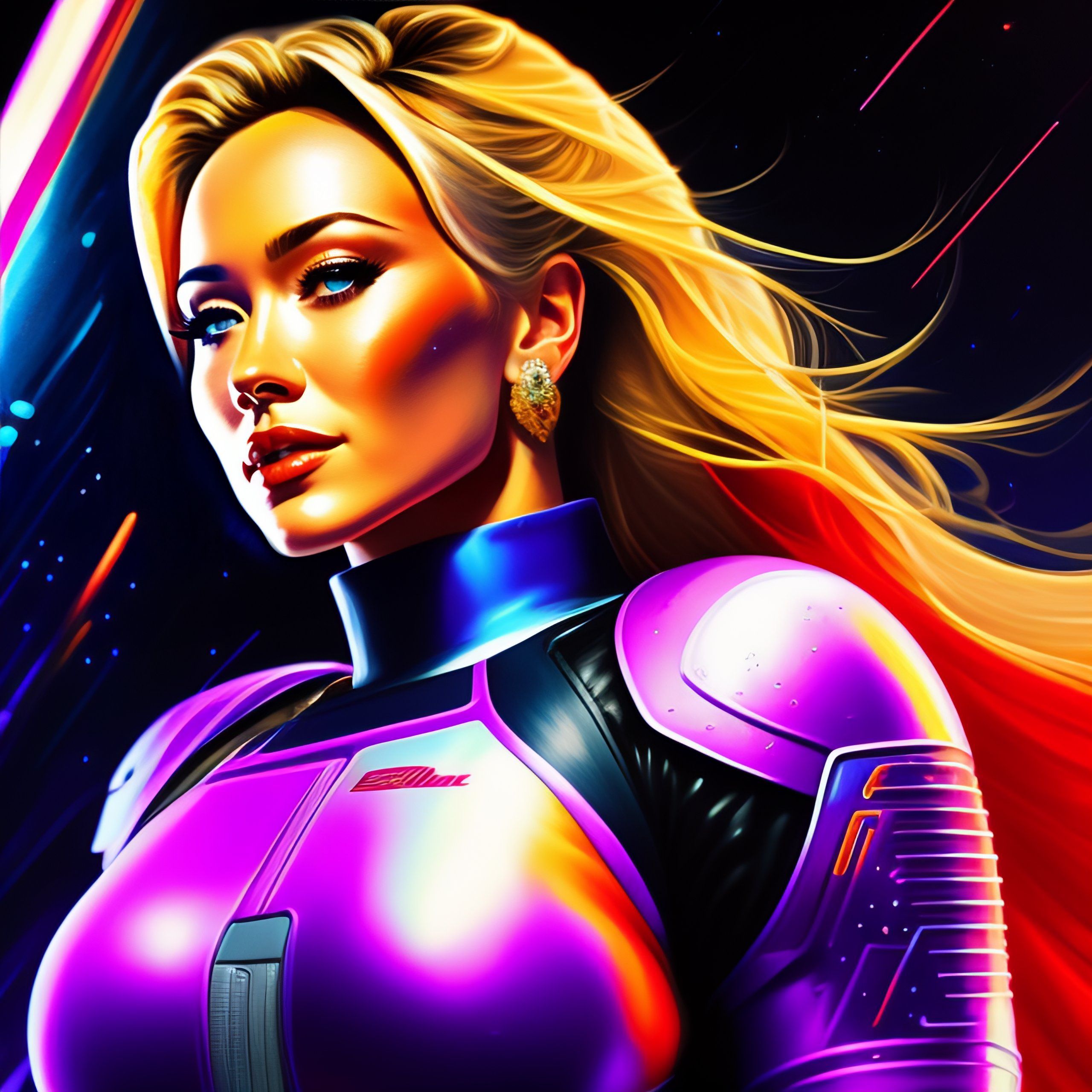 Lexica - Hillary Duff as spacefighter cyborg ,style of Mark Brooks ...