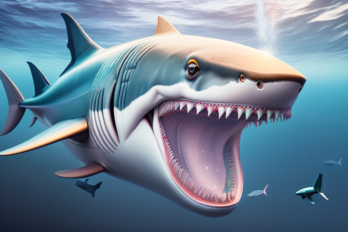 Lexica - BIG MEGALODON SHARK ATTACK ON PLANE, REALISTIC , 4K , LOOK ...