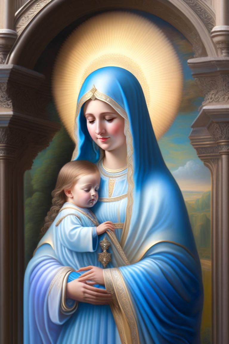 Lexica - The artwork depicts the Virgin Mary with exquisite detail ...