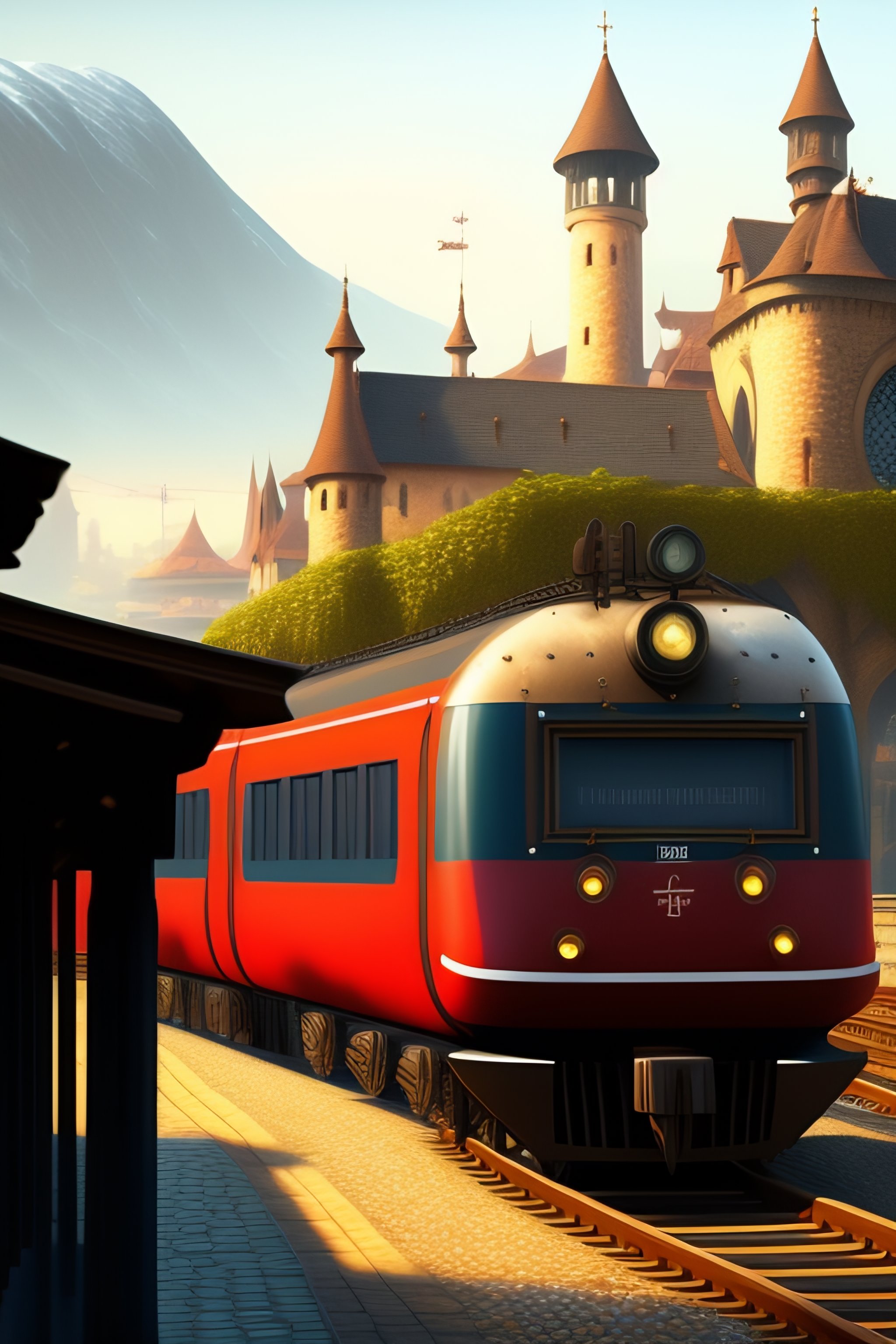 Lexica - Medieval city with train
