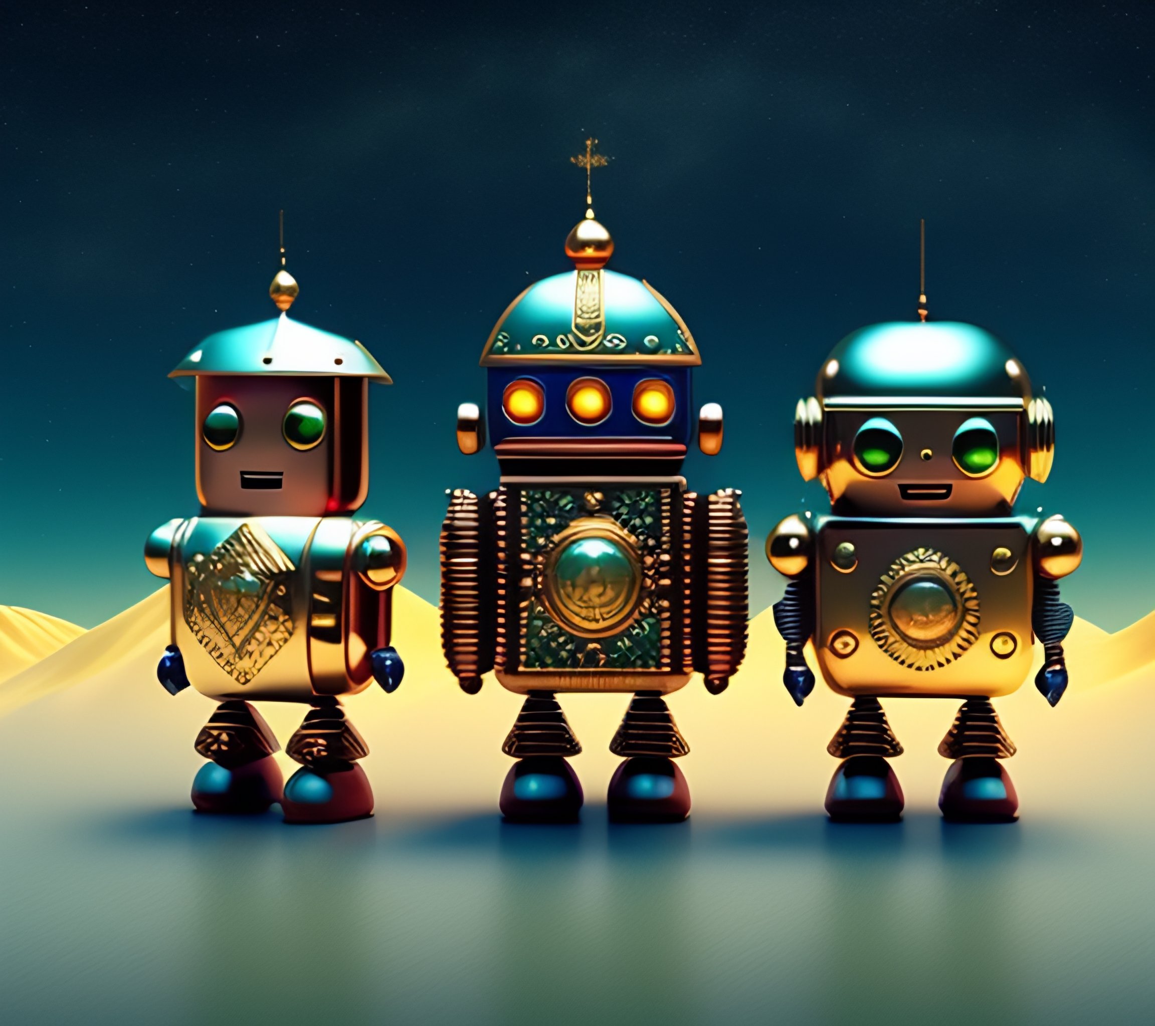 Lexica - The three wise men but they are all robots