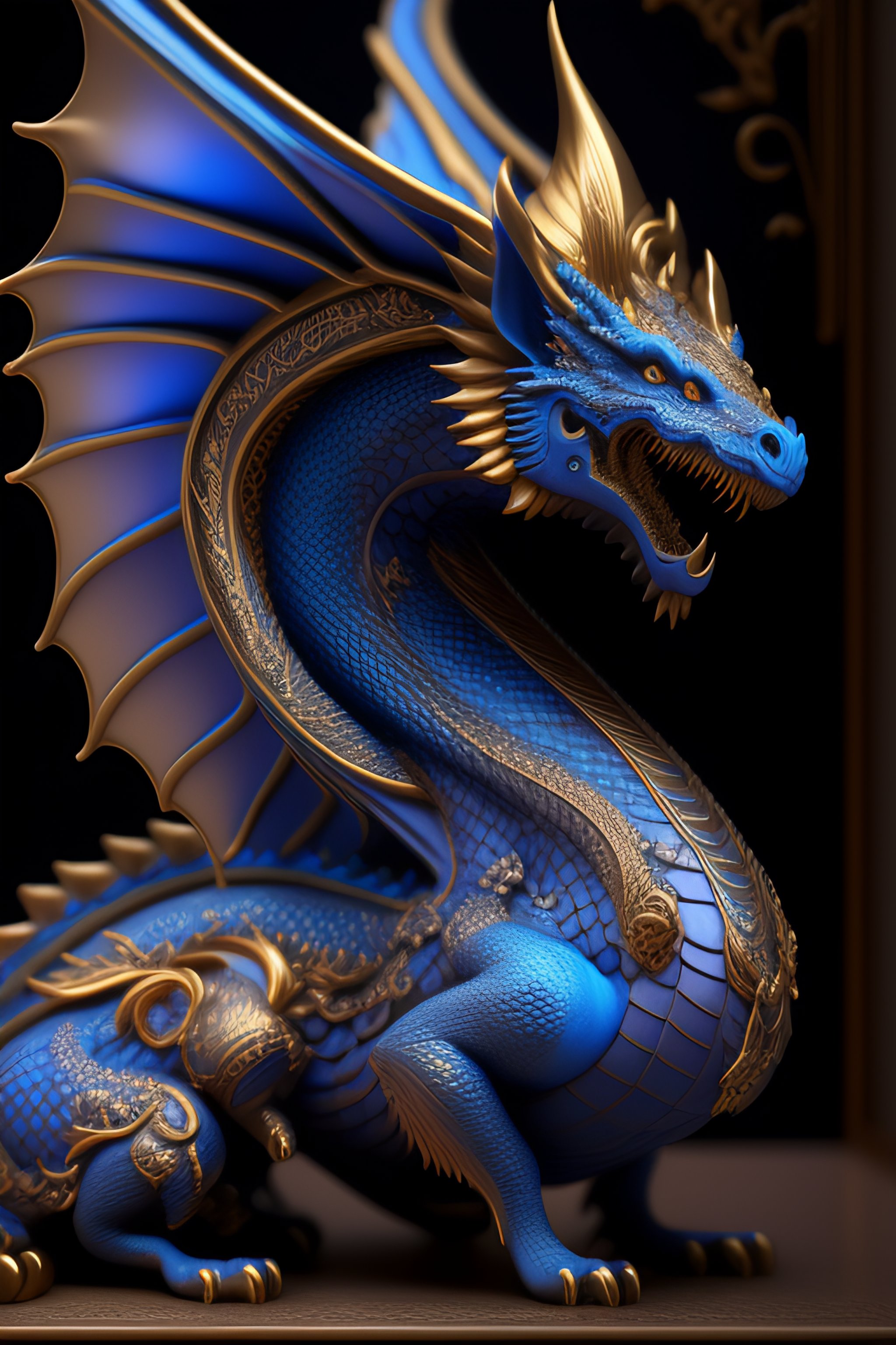 Blue Dragon Wallpaper 3d