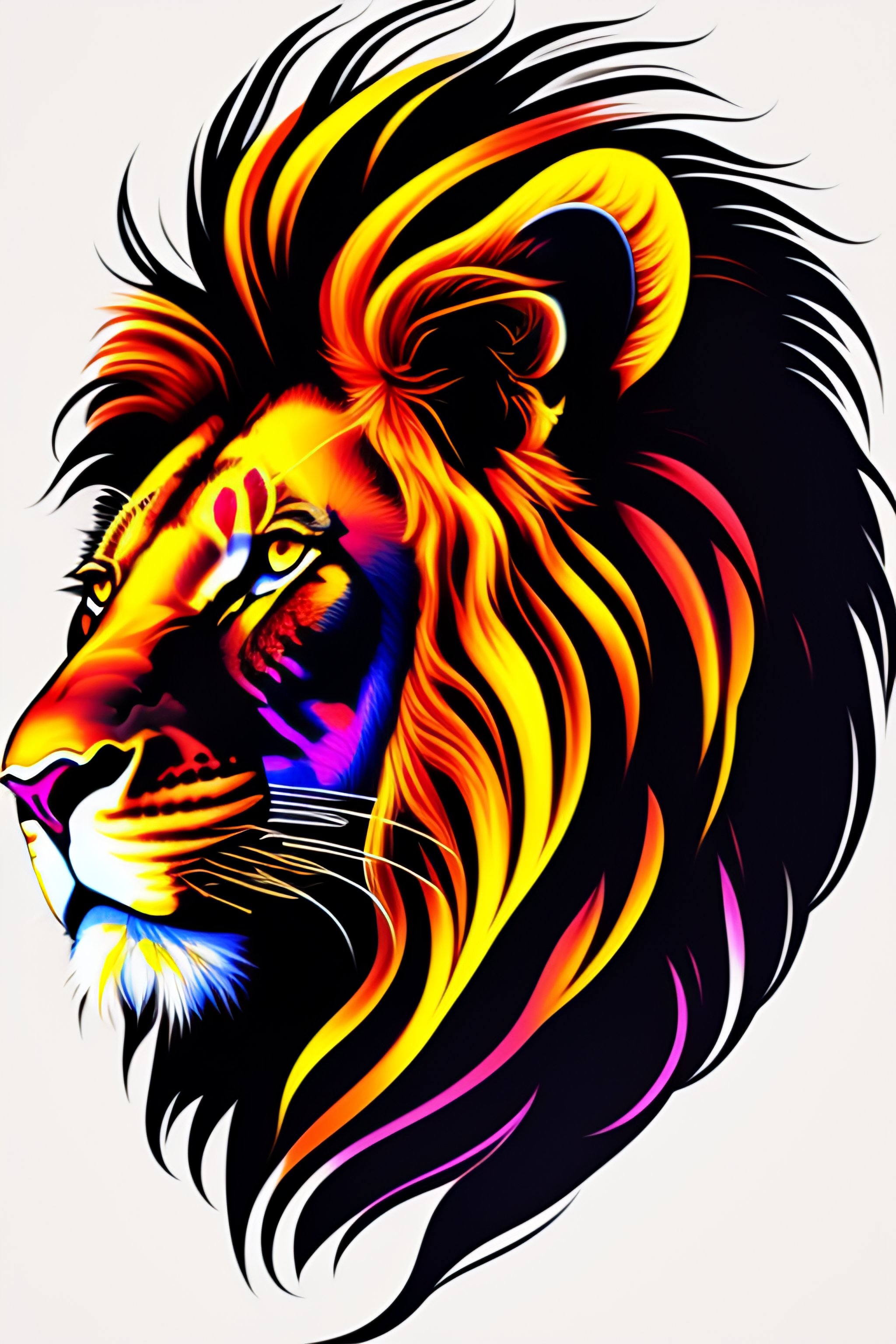 Lexica - Vector lion art nouveaux style line art