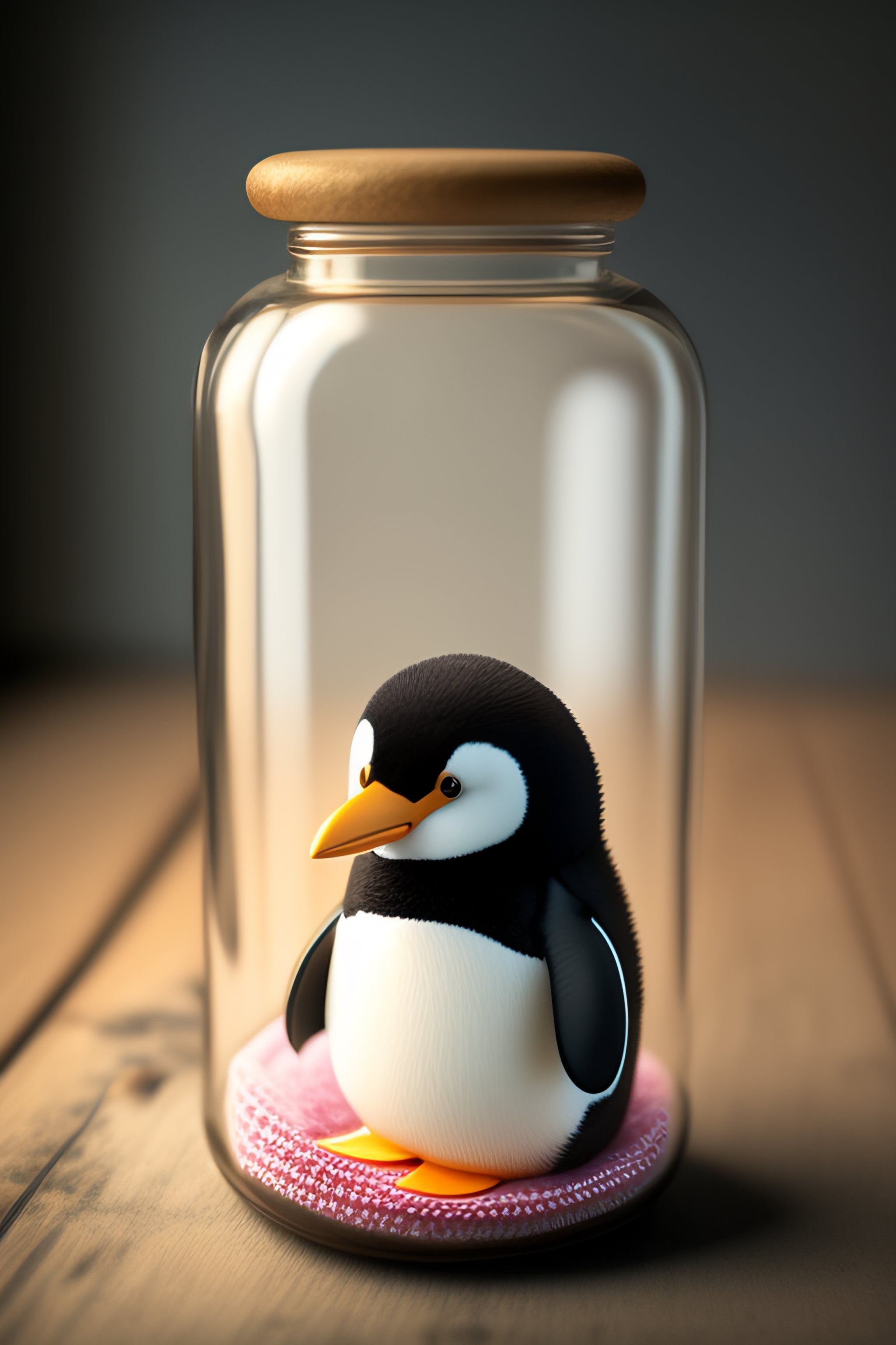 Lexica - Cute penguin in a jar