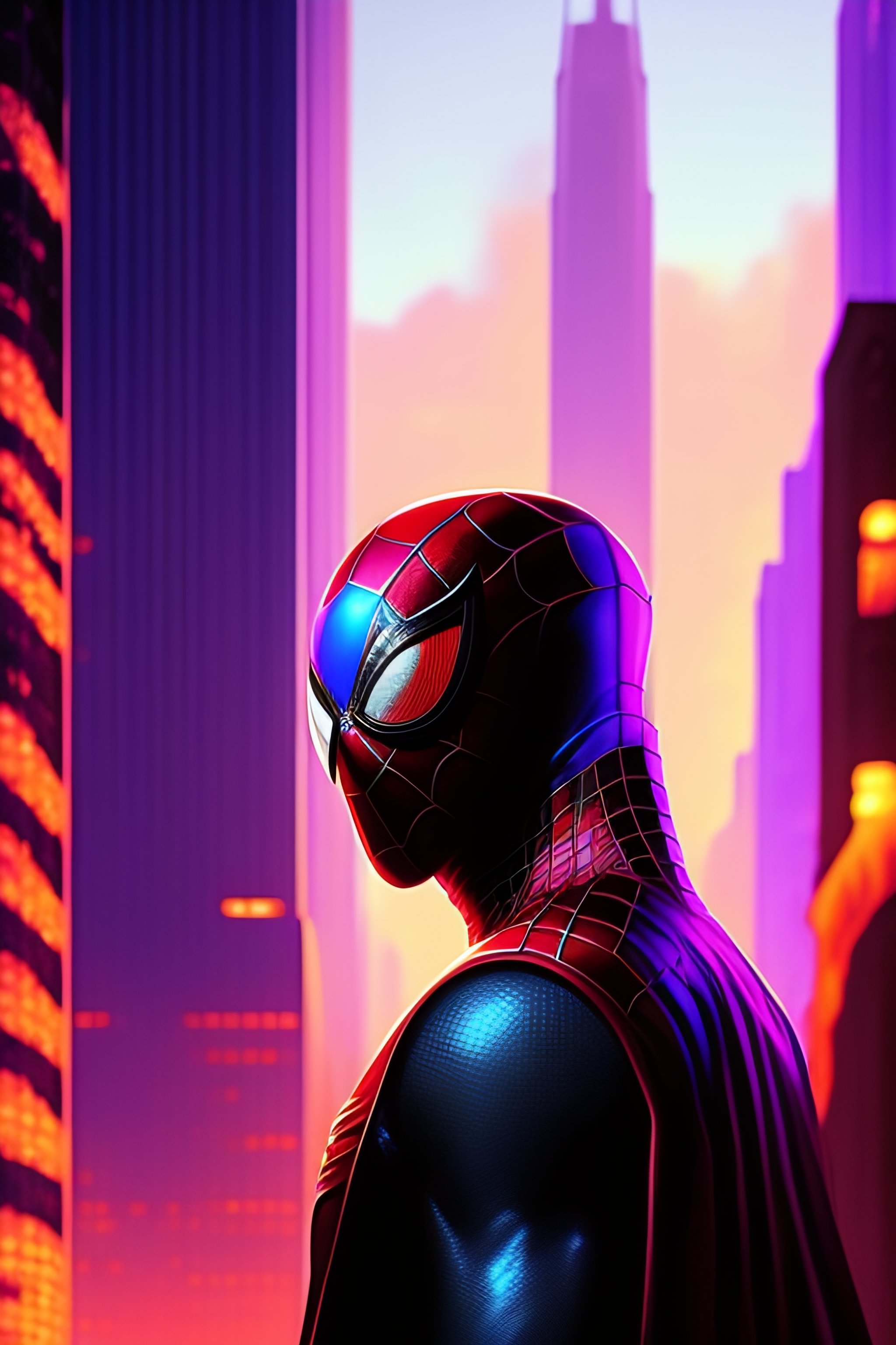 Lexica - Spider man in cyber punk style. concept art by james gurney ...